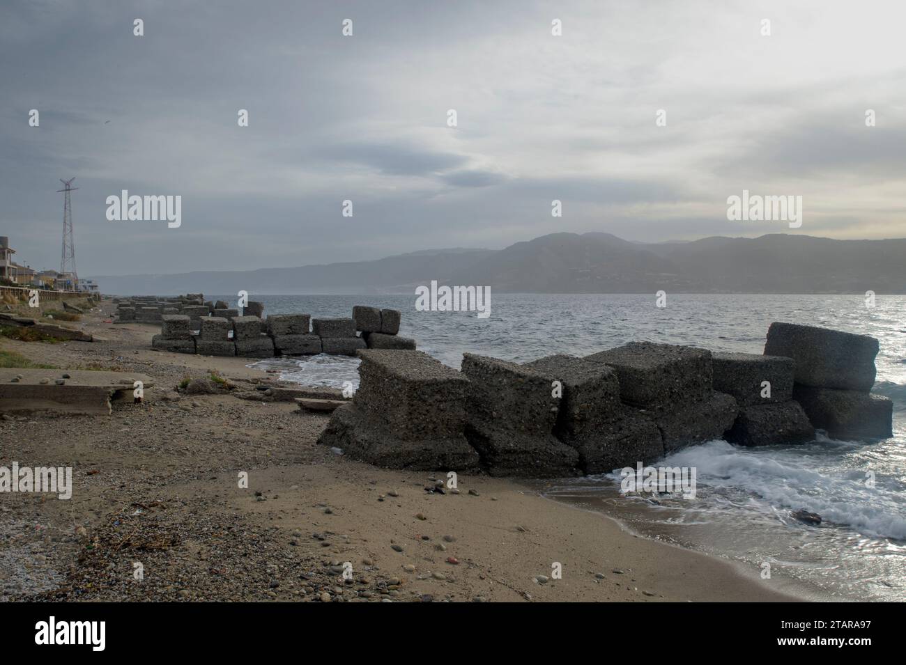 Messina, Italy. 2nd Dec, 2023. The pylon of Capo Peloro. One of the ...