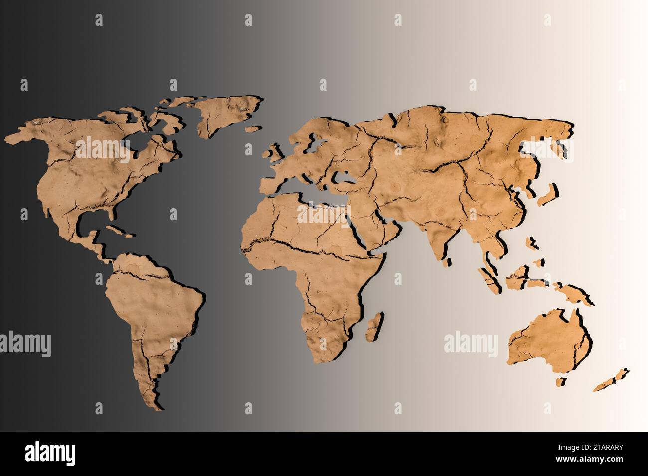 Roughly outlined world map with a gray background Stock Photo - Alamy