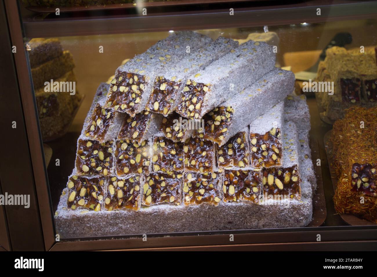 Load of traditional turkish delight rahat lokum Stock Photo - Alamy