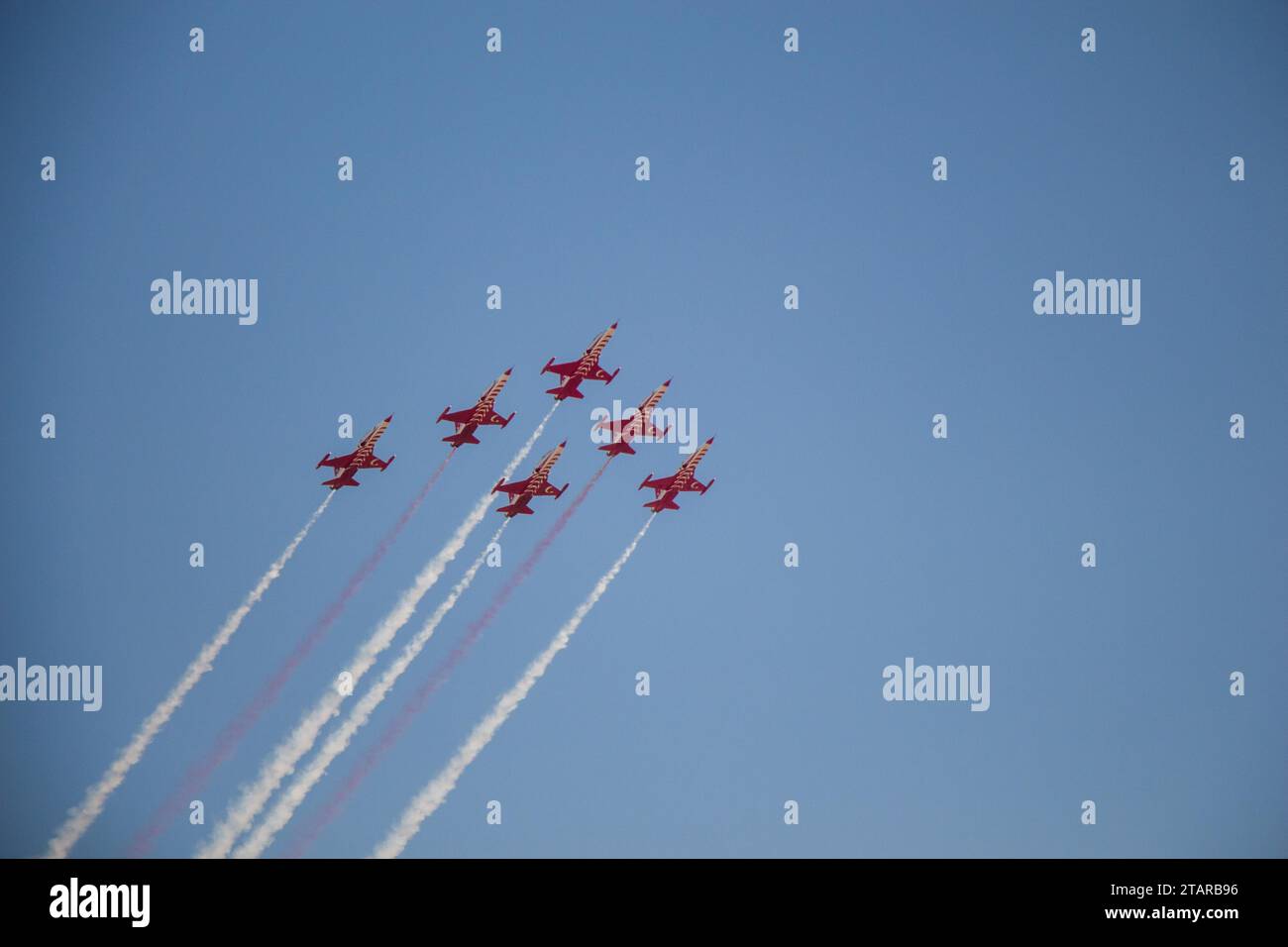 Turkish pilots demonstration team performance Stock Photo - Alamy