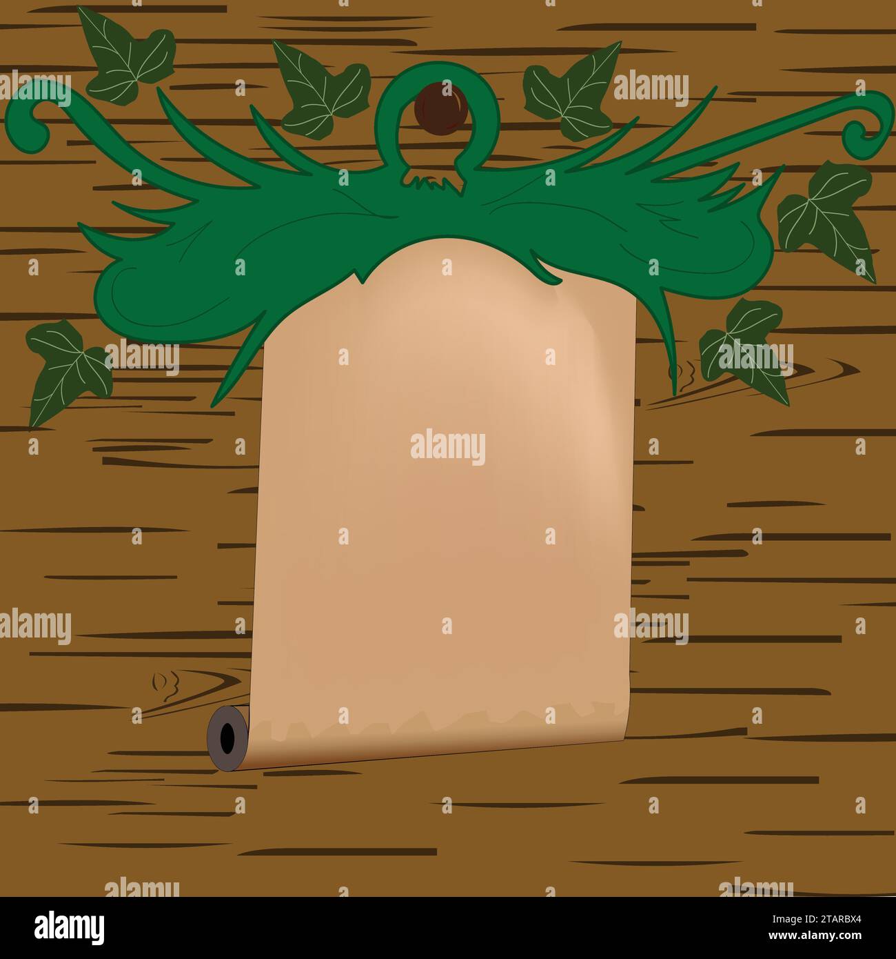 Vintage paper scroll on wood background; paper scroll to use for ...