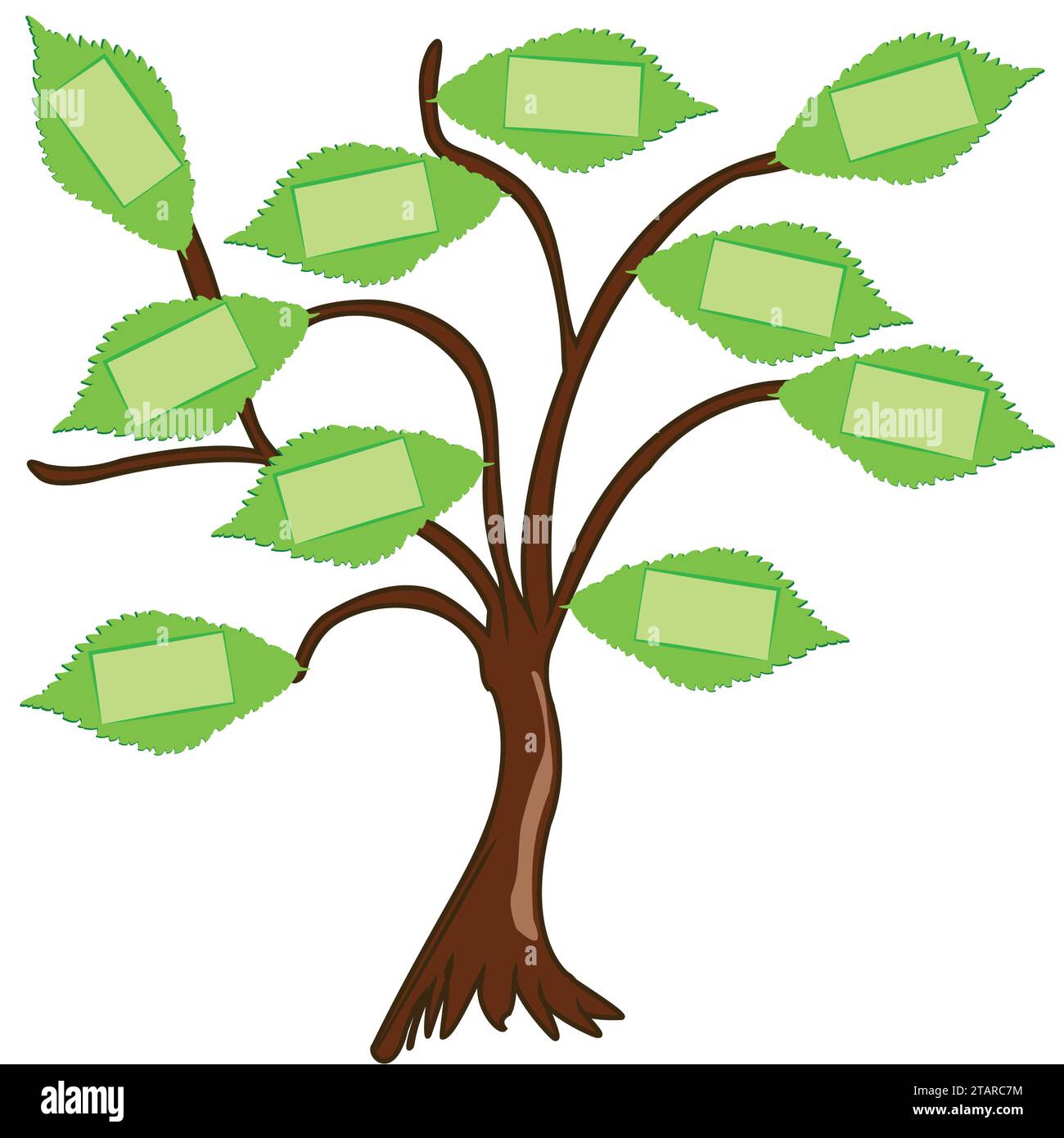 Tree with leaves that contain an copyspace; can be used for educational ...