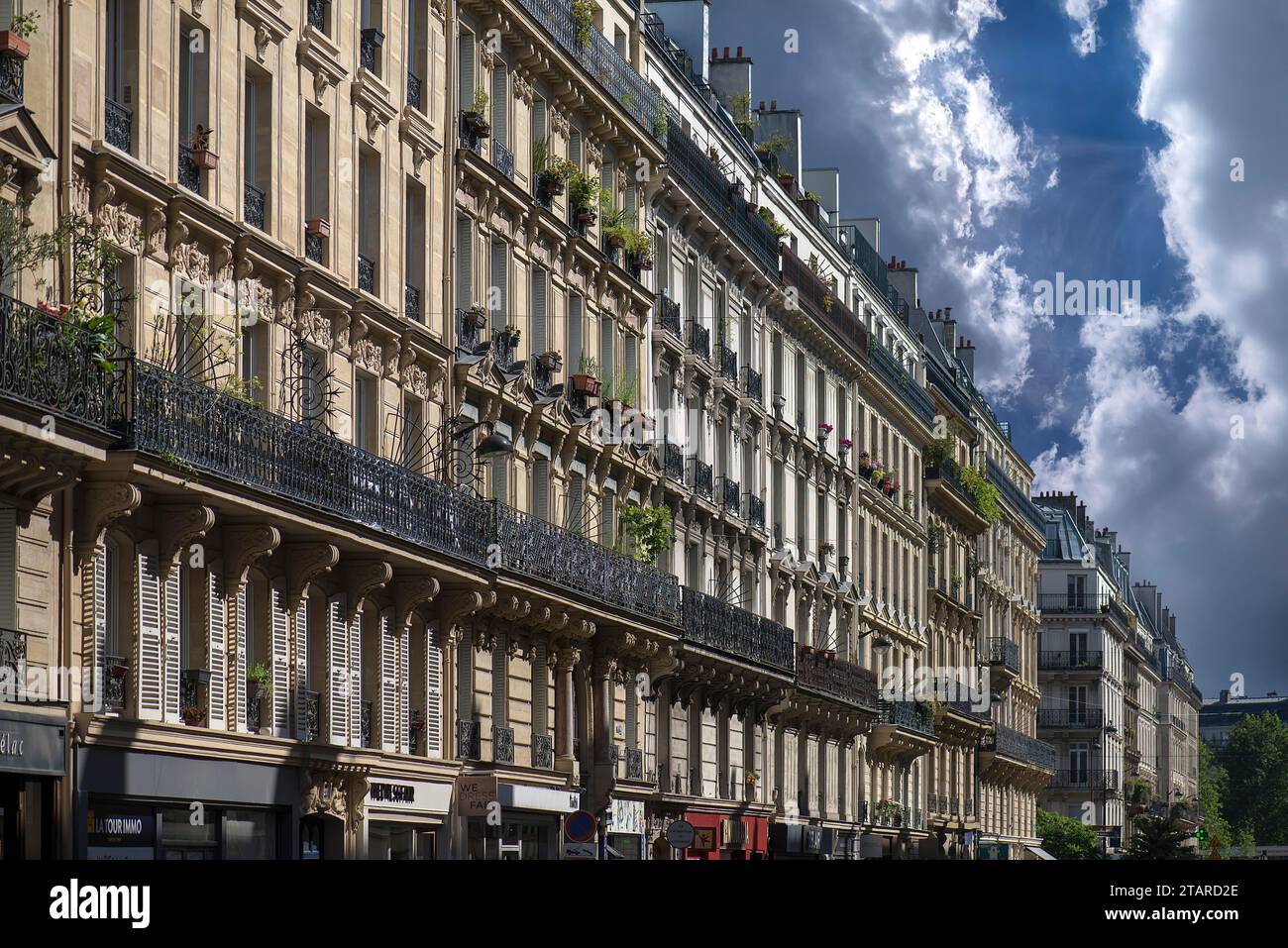 Facades of tenement houses built around1880, Paris. France Stock Photo ...