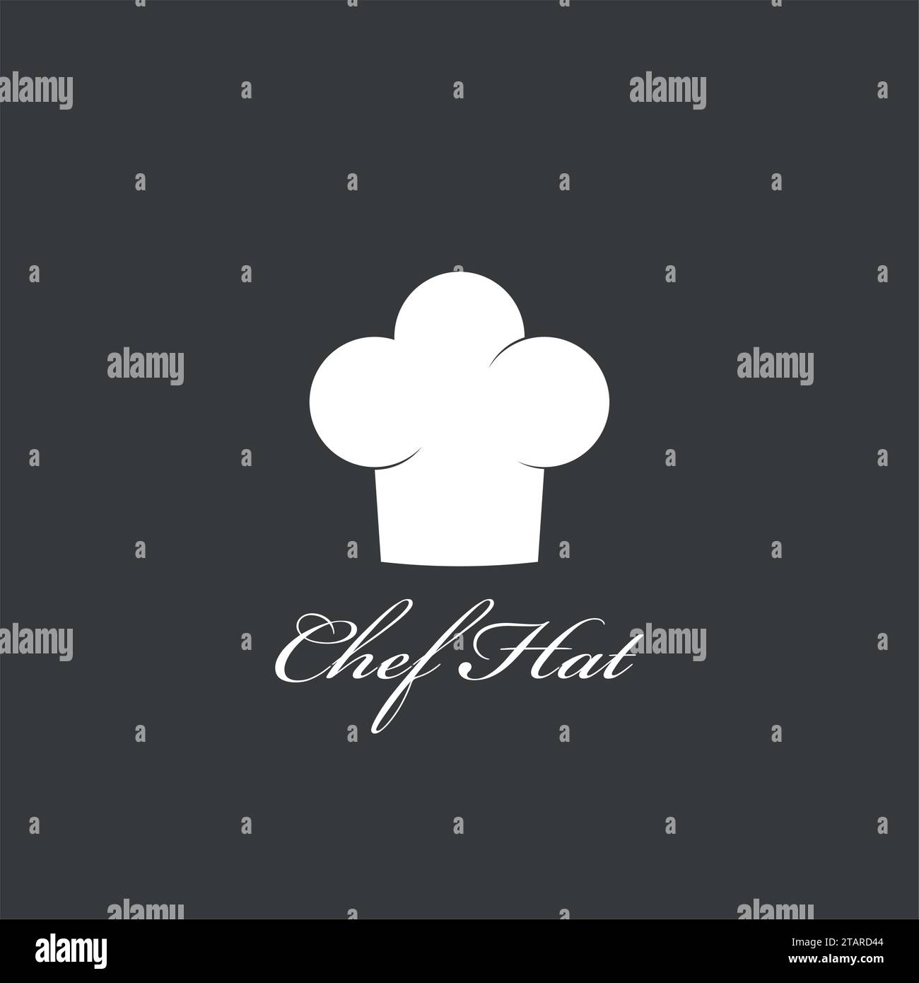 Chef hat icon isolated on dark background. Clothing cook in flat style ...
