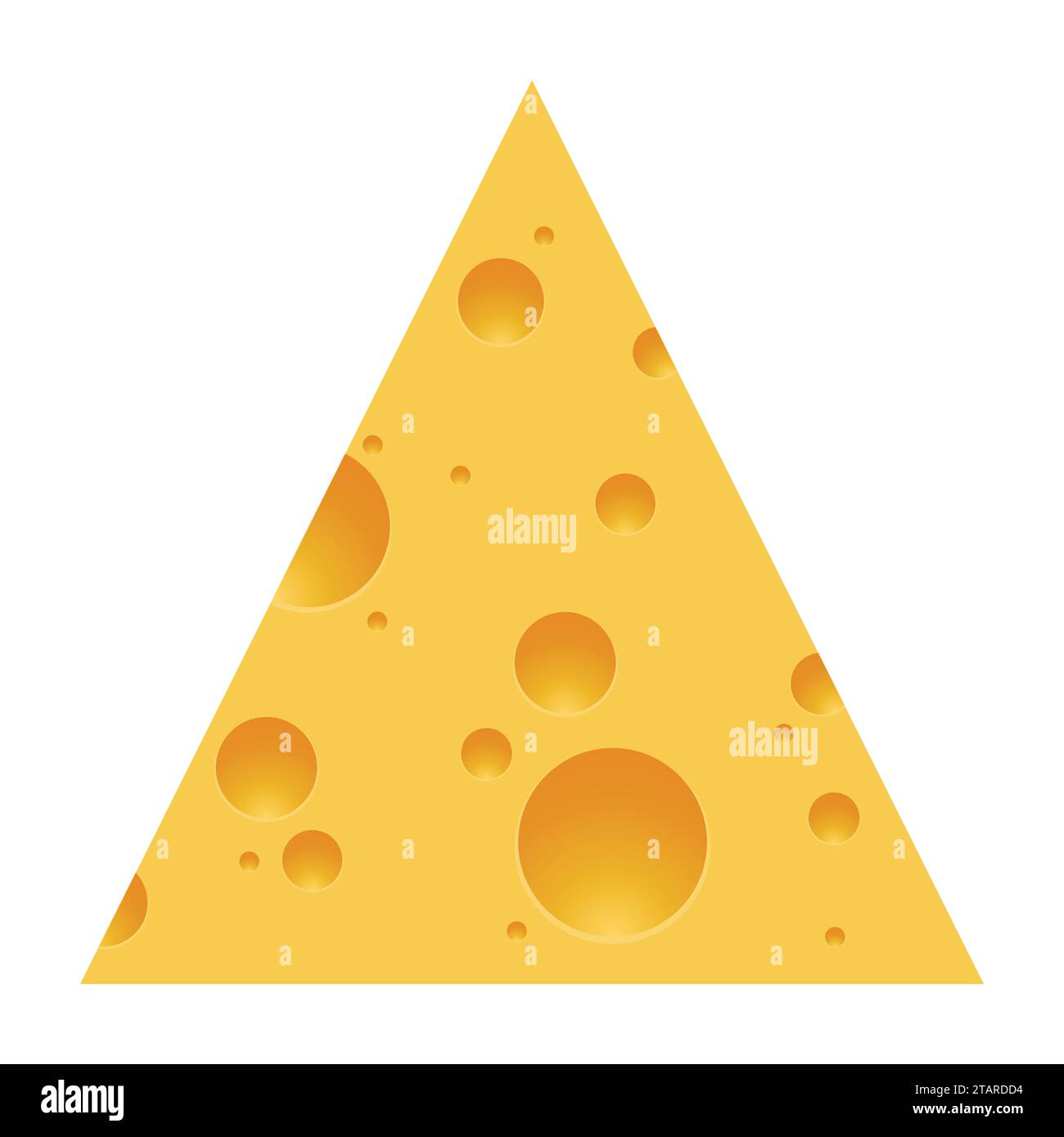 Pieces of cheese isolated on white background. Triangle Cheese with ...