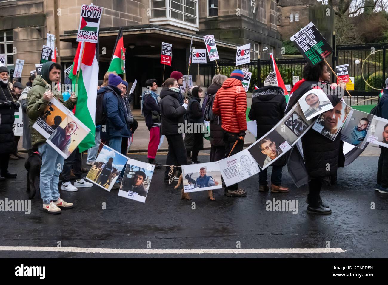 Edinburgh, Scotland, UK. 2nd December, 2023. People supporting ...