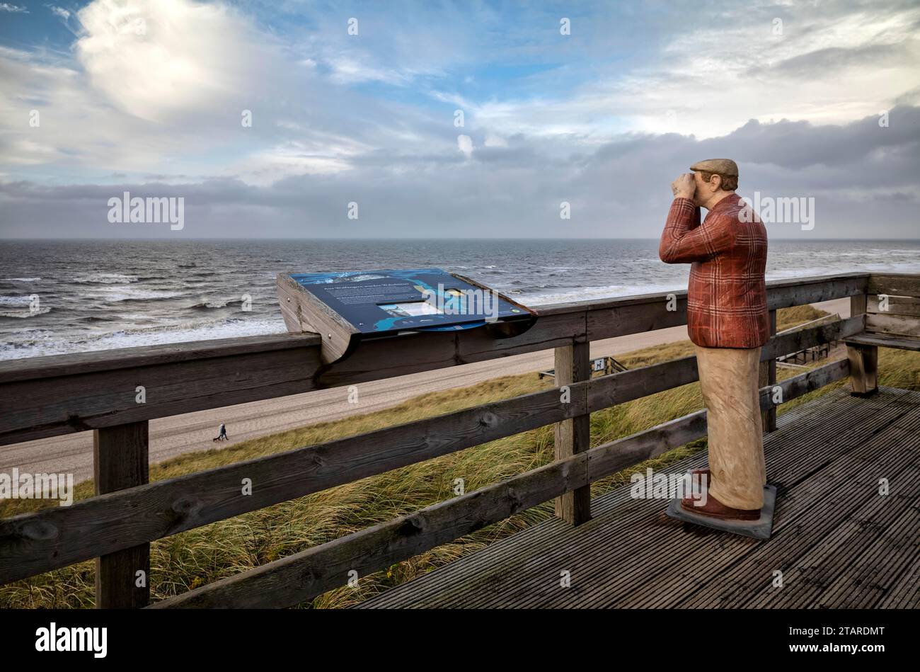 The binoculars man, man with binoculars looking out to sea, art ...