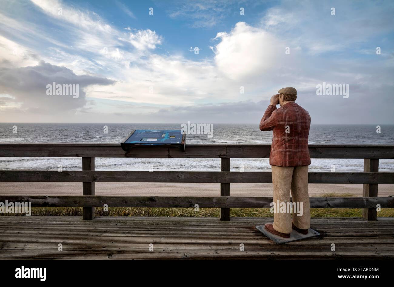 The binoculars man, man with binoculars looking out to sea, art ...