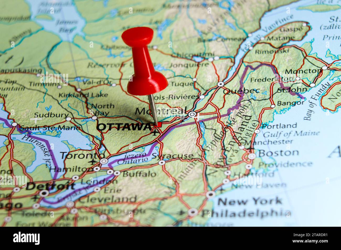 Ottawa, Canada pin on map Stock Photo - Alamy