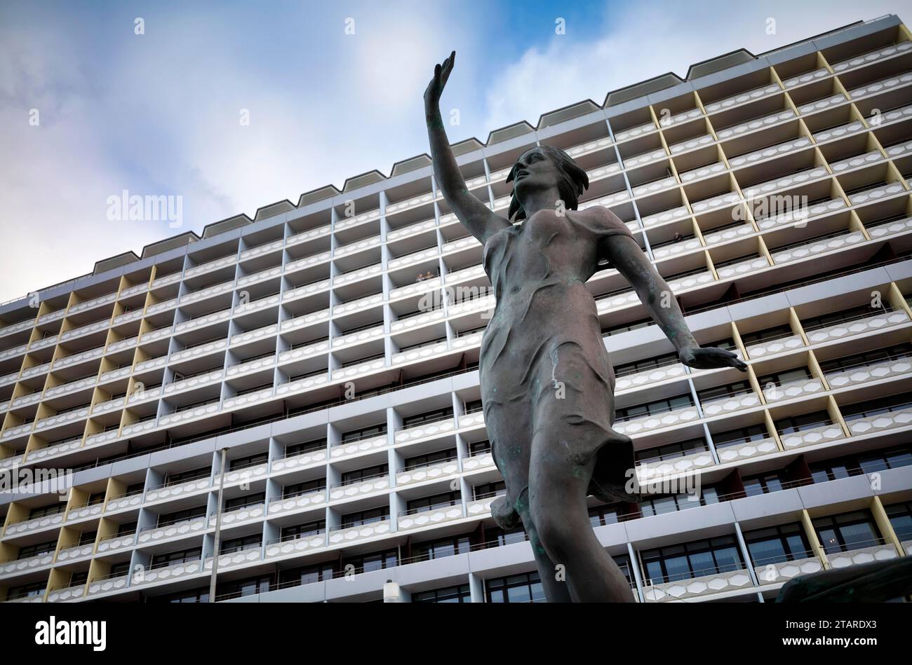 Bronze statue S.O.S for Save our Seas, call for environmental ...
