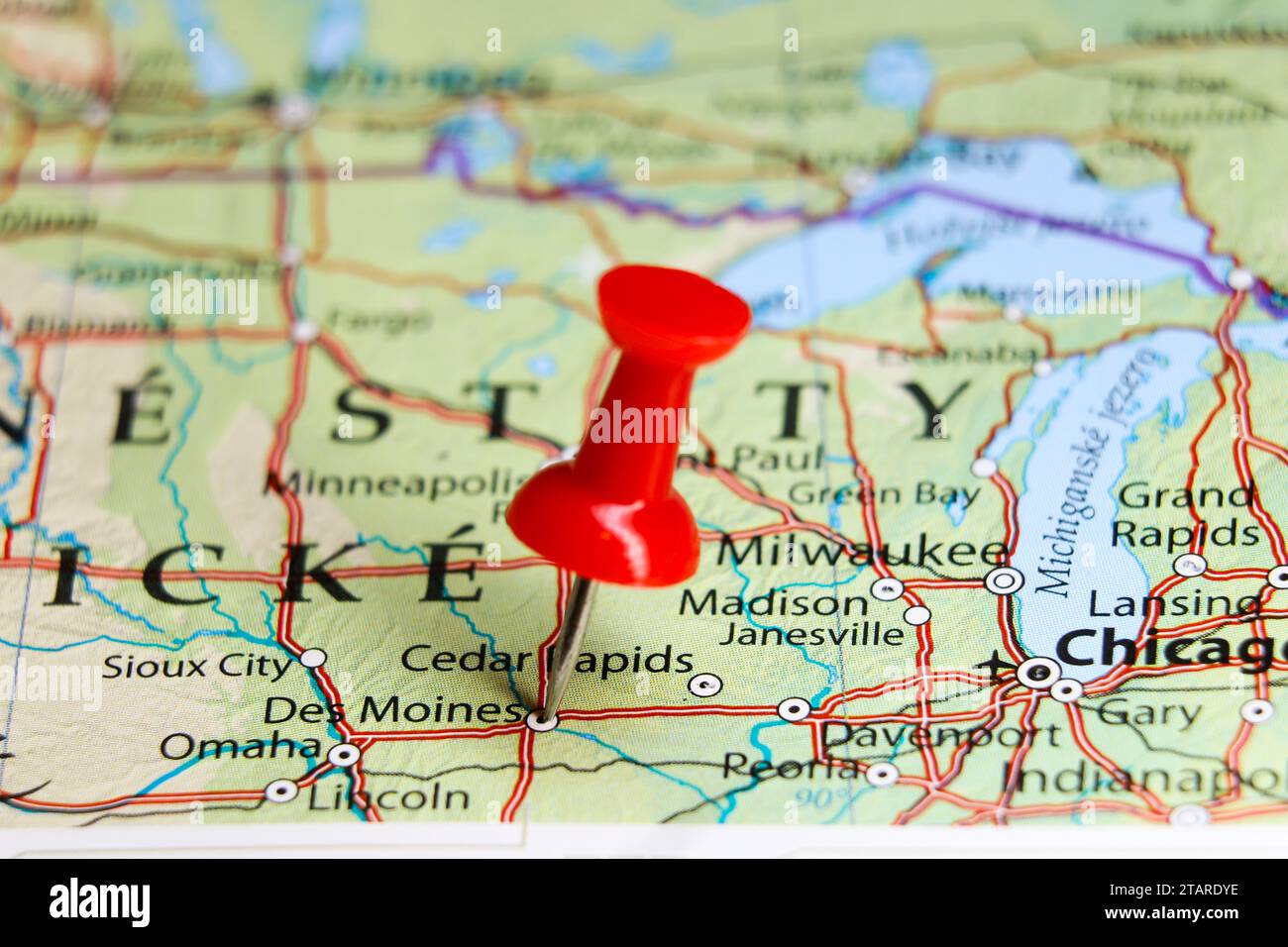 Iowa political map hi-res stock photography and images - Alamy