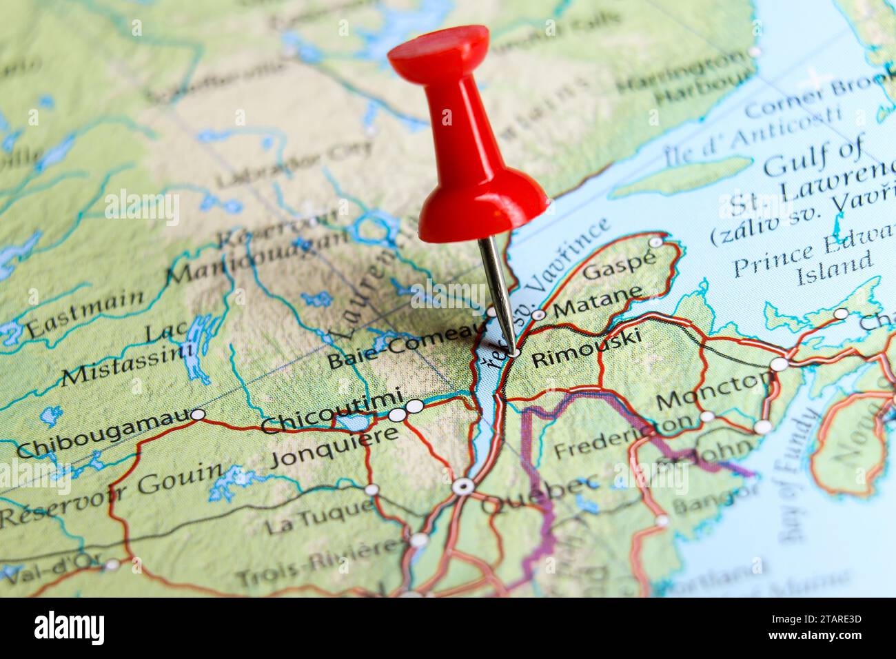 Rimouski, Canada pin on map Stock Photo - Alamy