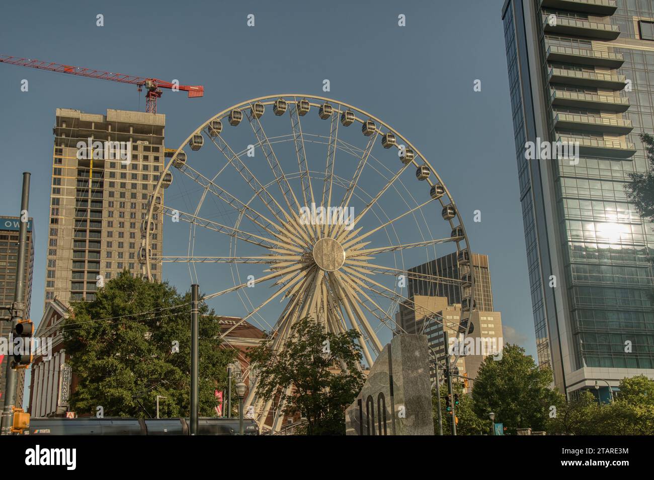 Atlanta downtown skyline and ferris wheel from Centennial park Stock ... Atlanta downtown skyline and ferris wheel from Centennial park Stock ...