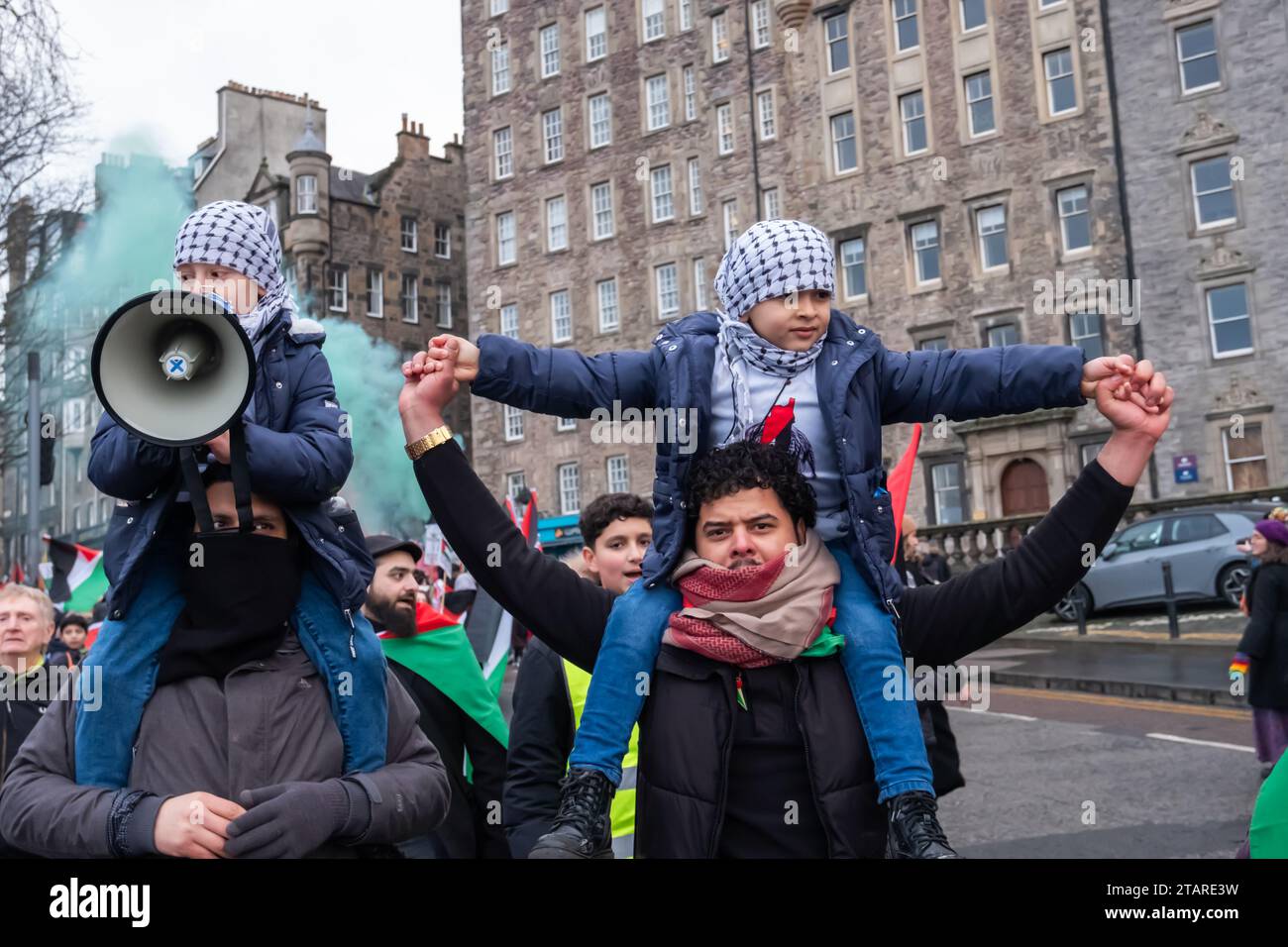 Edinburgh, Scotland, UK. 2nd December, 2023. People supporting ...