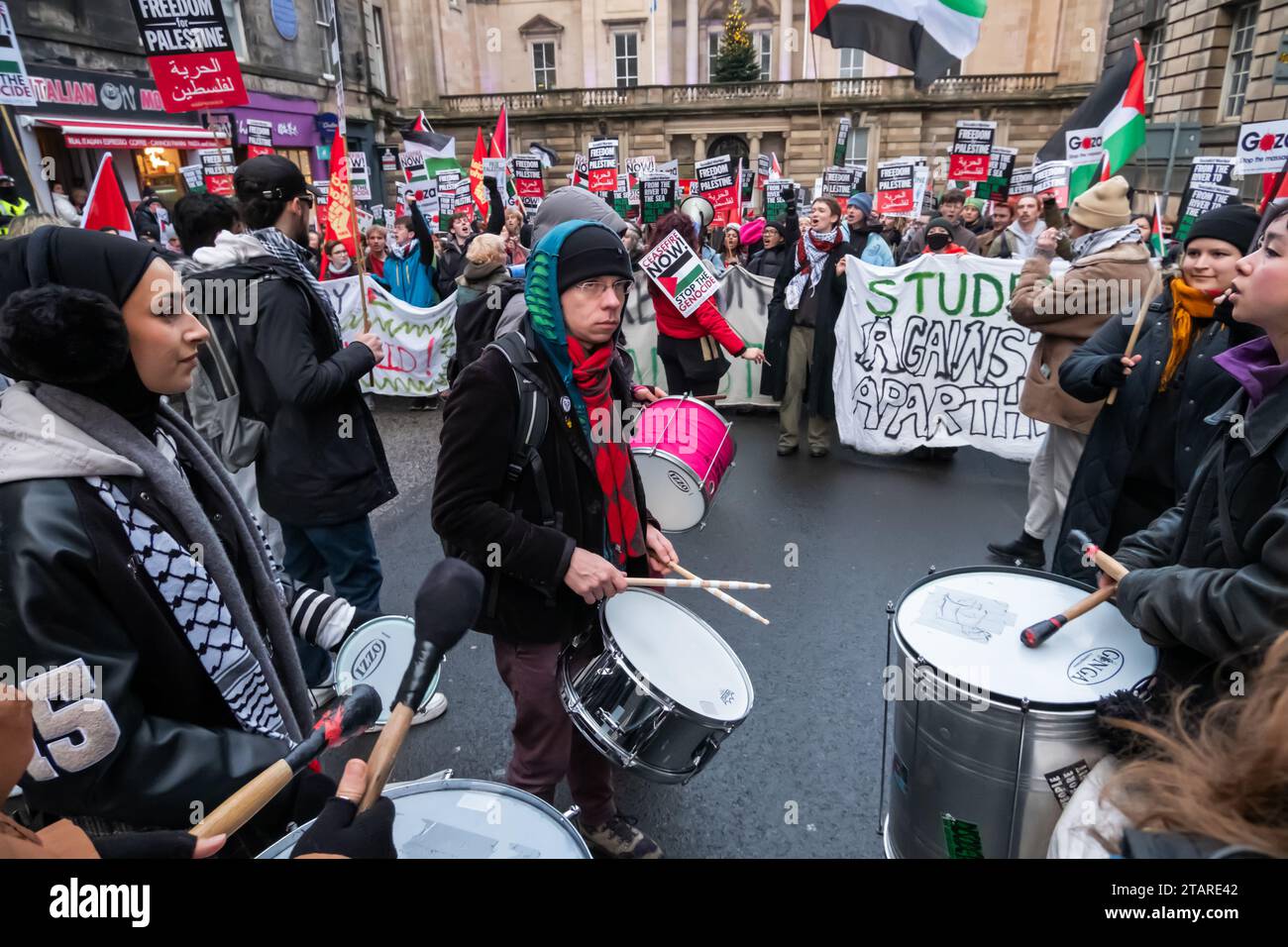 Edinburgh, Scotland, UK. 2nd December, 2023. People supporting ...