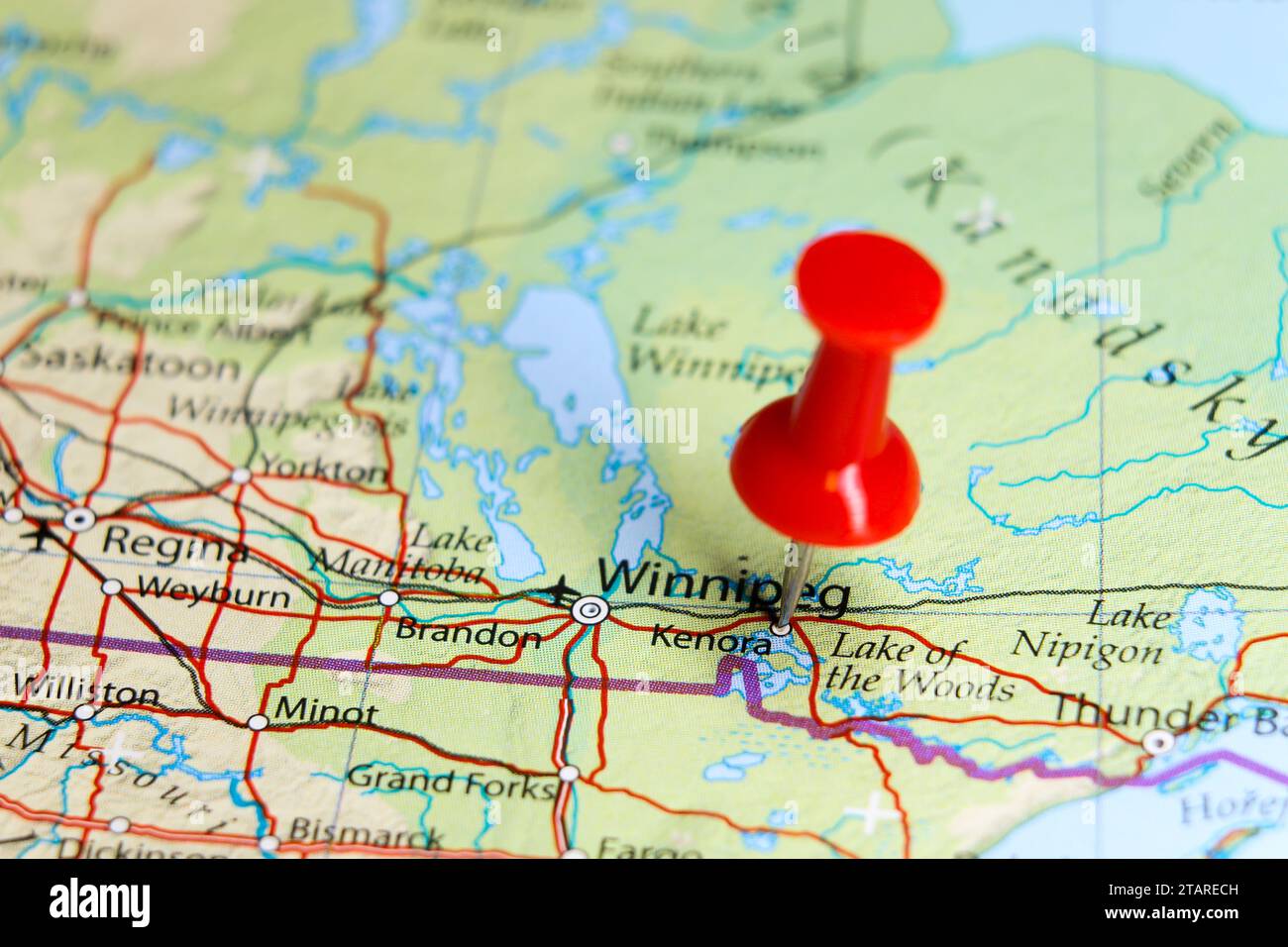 Kenora, Canada pin on map Stock Photo - Alamy