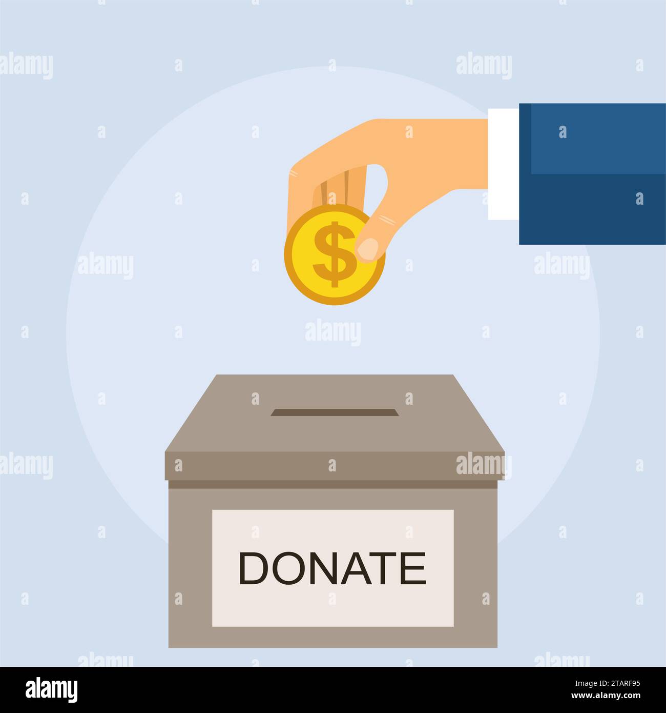 Donation gift box gold Stock Vector Images - Alamy
