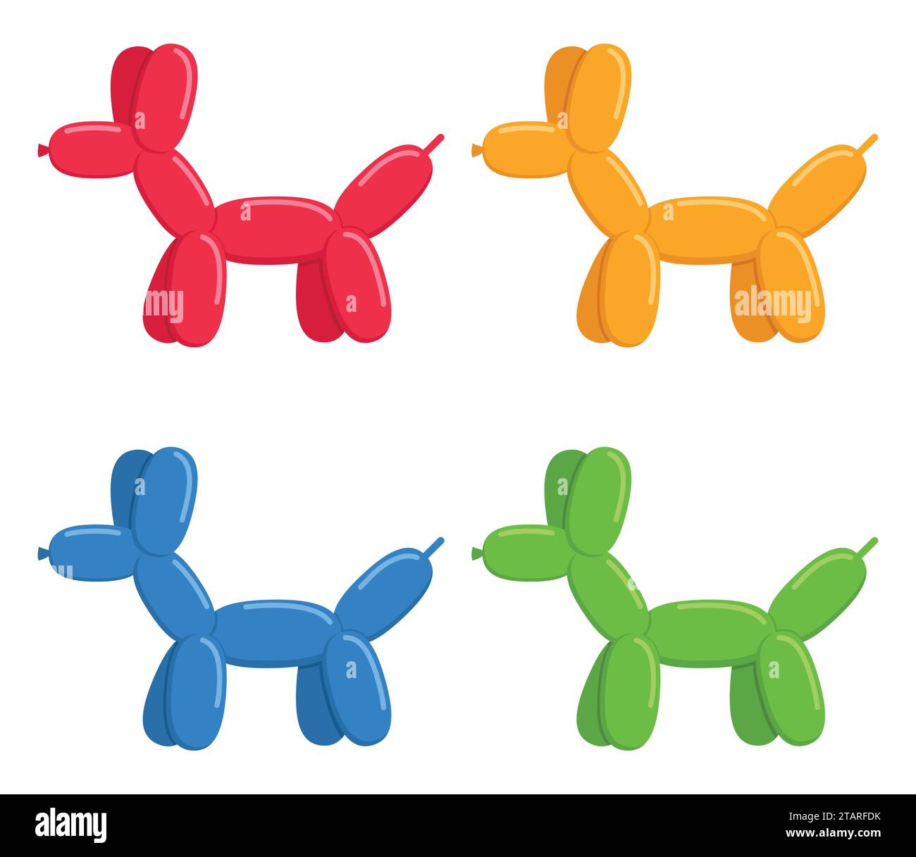 Ballon dogs set isolated on white background. Cute bubble animals dogs ...