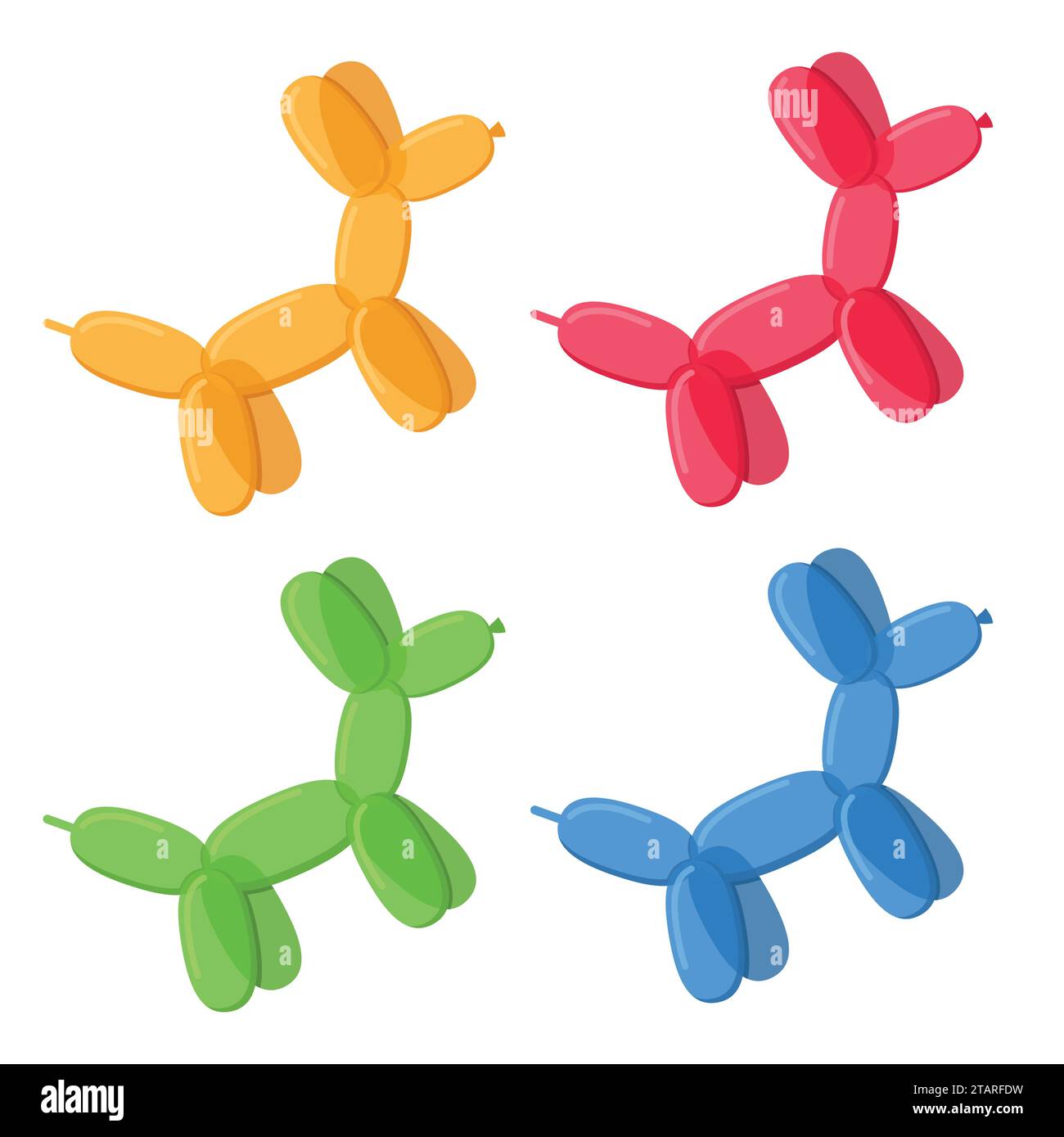 Transparent ballon dogs set isolated on white background. Cute bubble ...