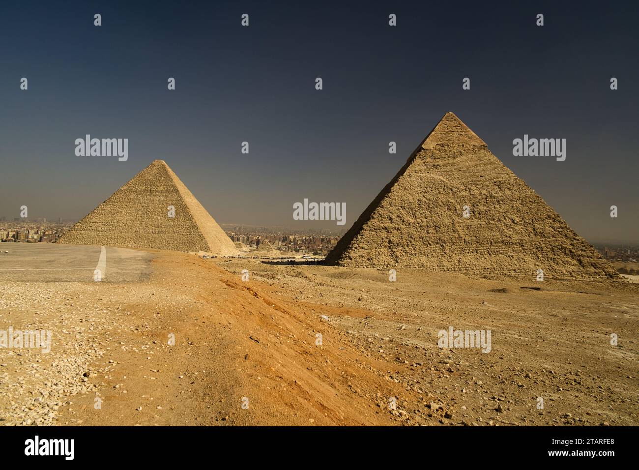 Panoramic view of famous Giza Pyramids in Egypt a UNESCO world heritage ...