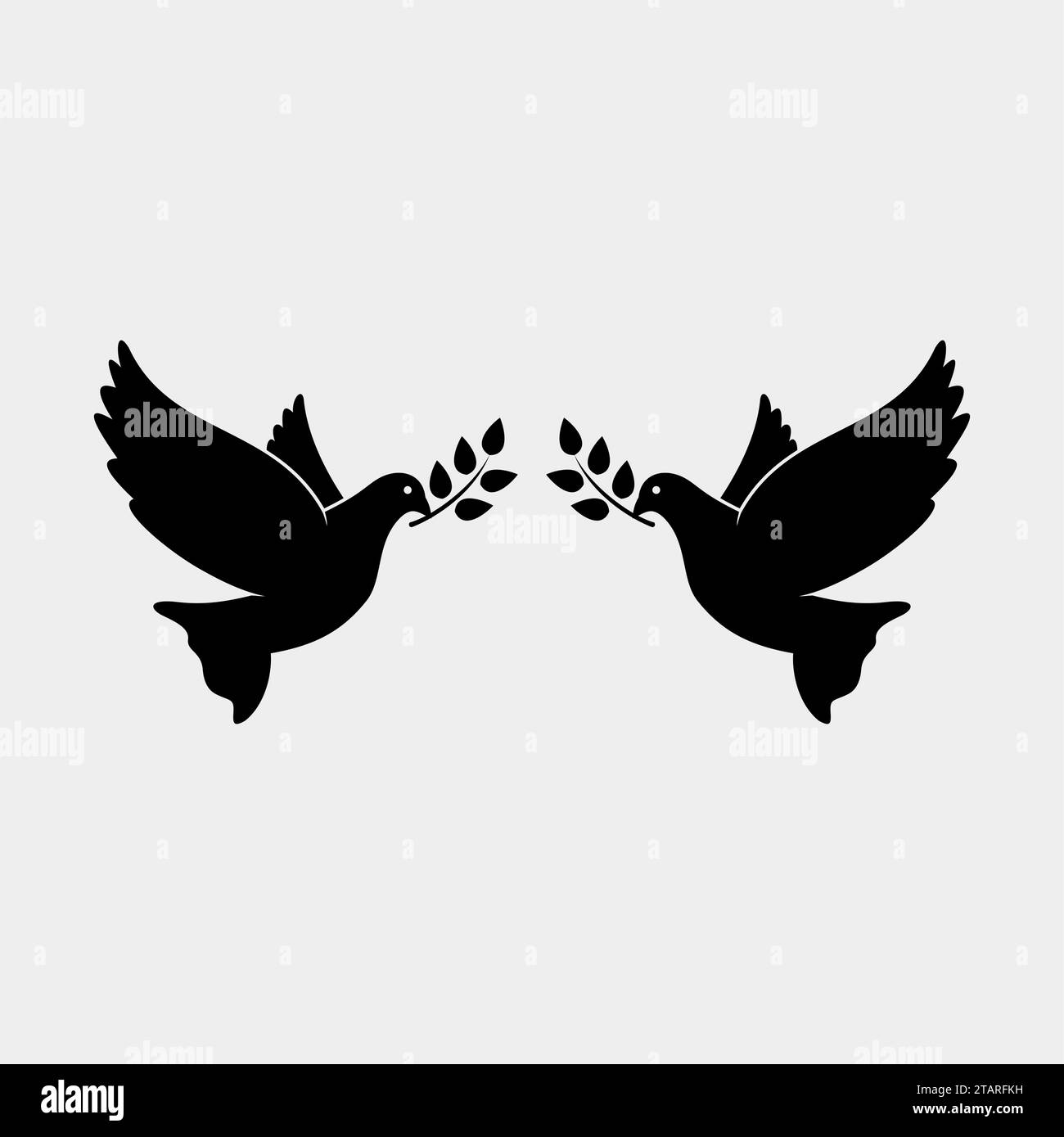 Peace Doves with Olive branch. Vector Illustration Stock Vector Image ...