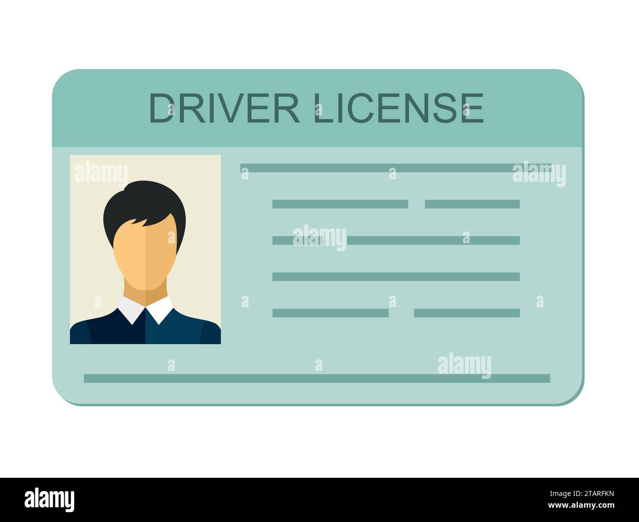 Car driver license identification with photo isolated on white ...