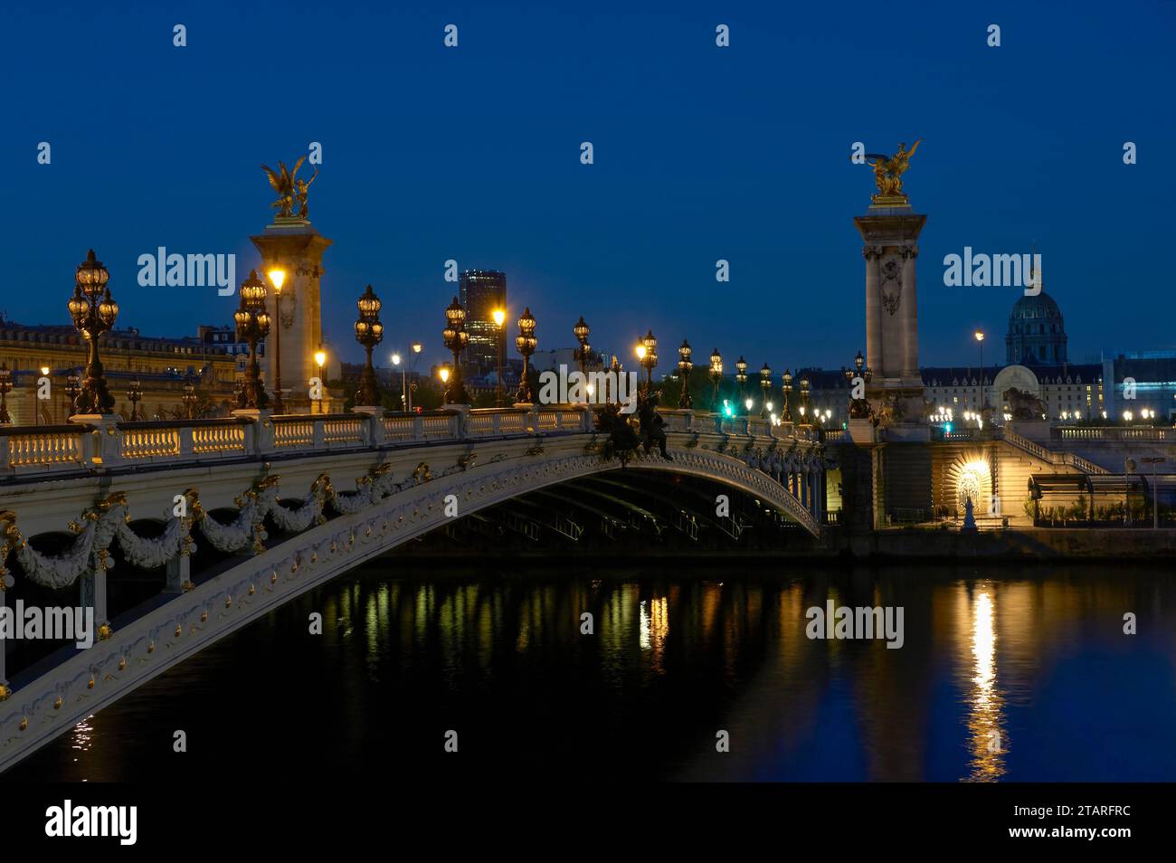 Alexander III bridge at night, Paris Stock Photo - Alamy