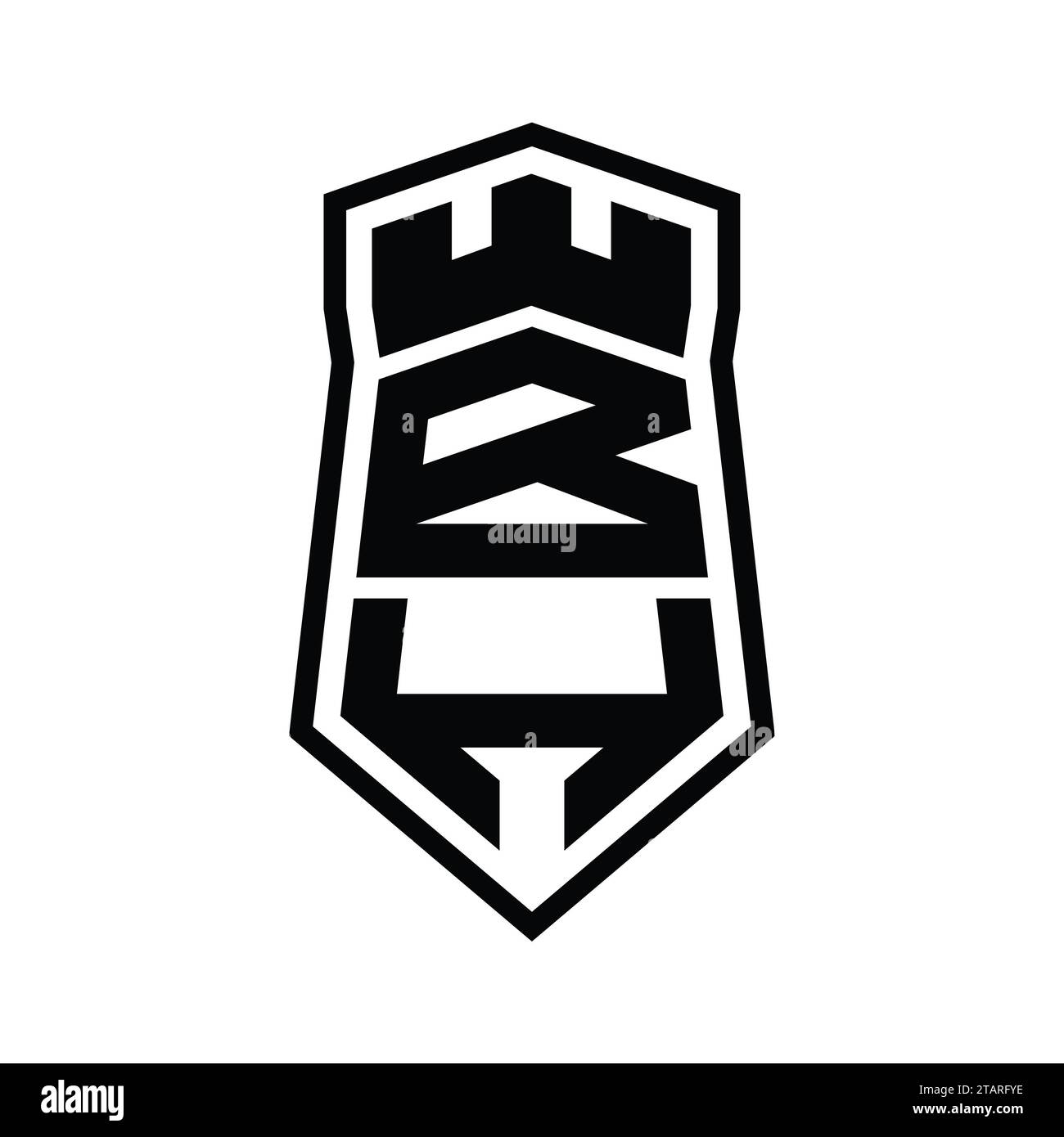 BH Letter Logo monogram hexagon shield shape up and down with crown ...