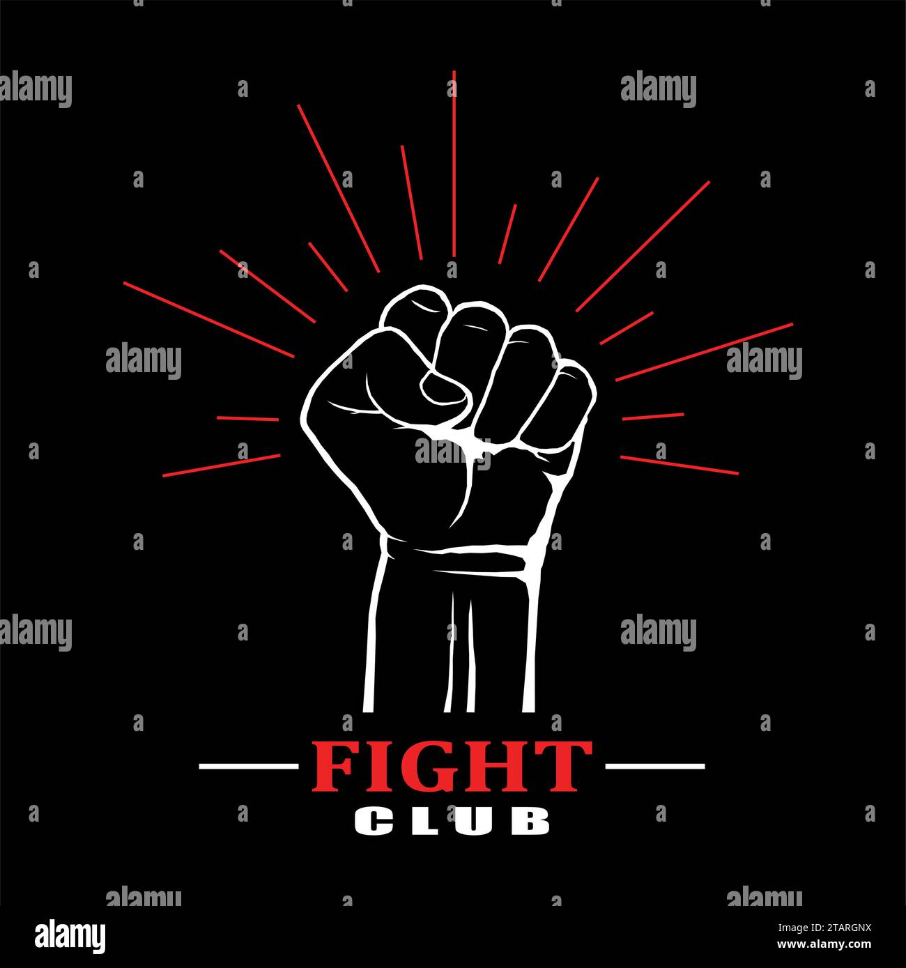 Fist fight club on black background. vector illustration Stock Vector ...
