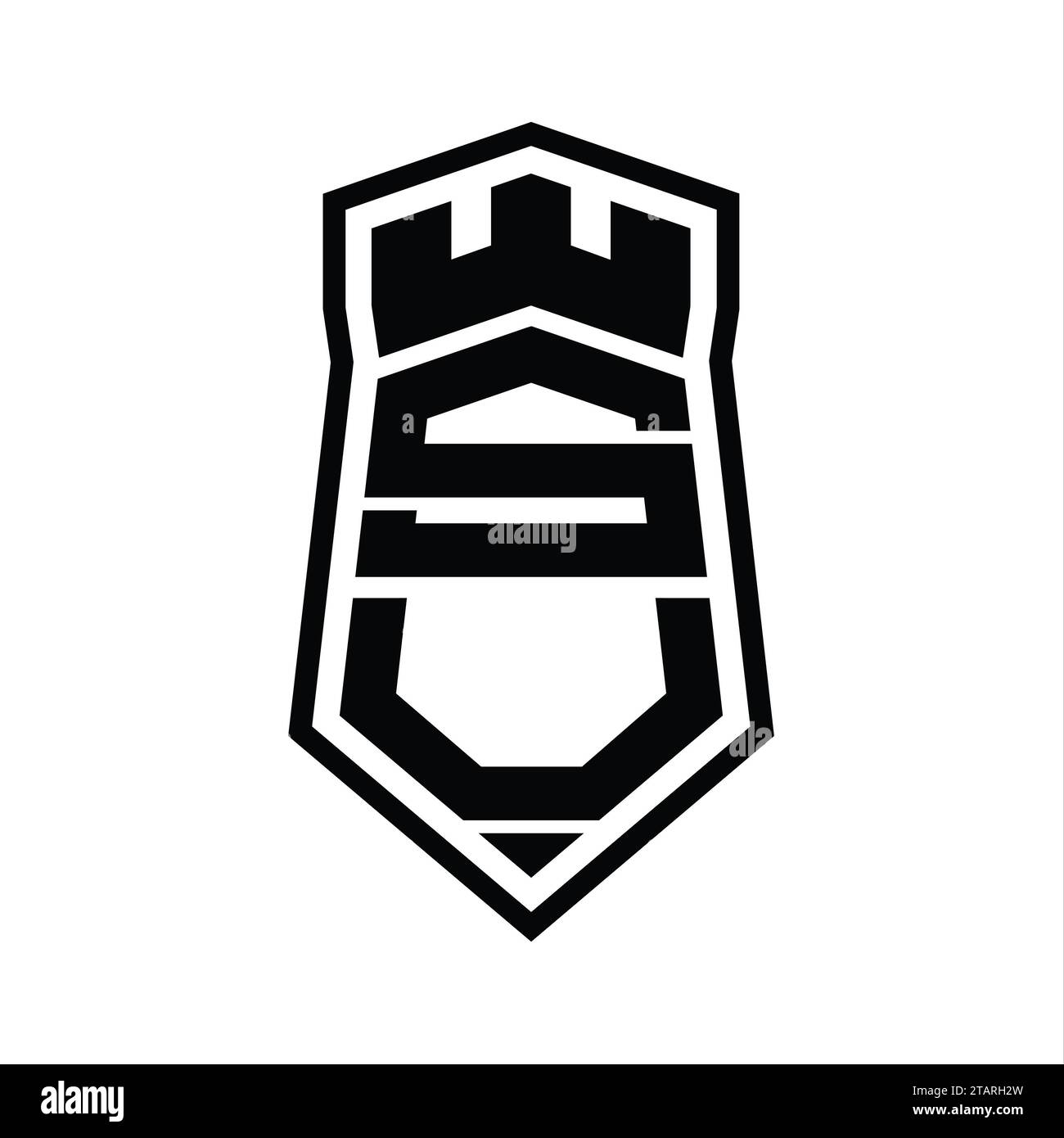 Letter su shield shape logo hi-res stock photography and images - Alamy