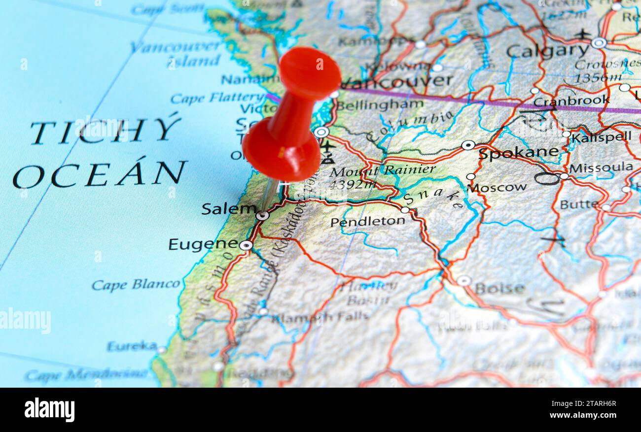 Salem oregon map hi-res stock photography and images - Alamy