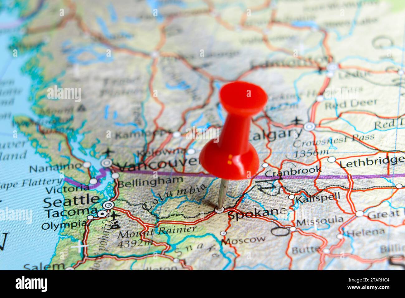 Spokane washington state map hi-res stock photography and images - Alamy