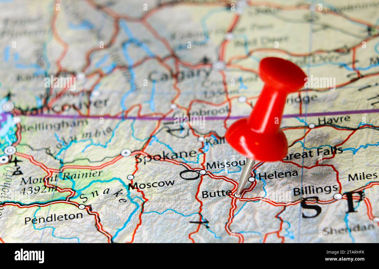 Map of butte montana hi-res stock photography and images - Alamy