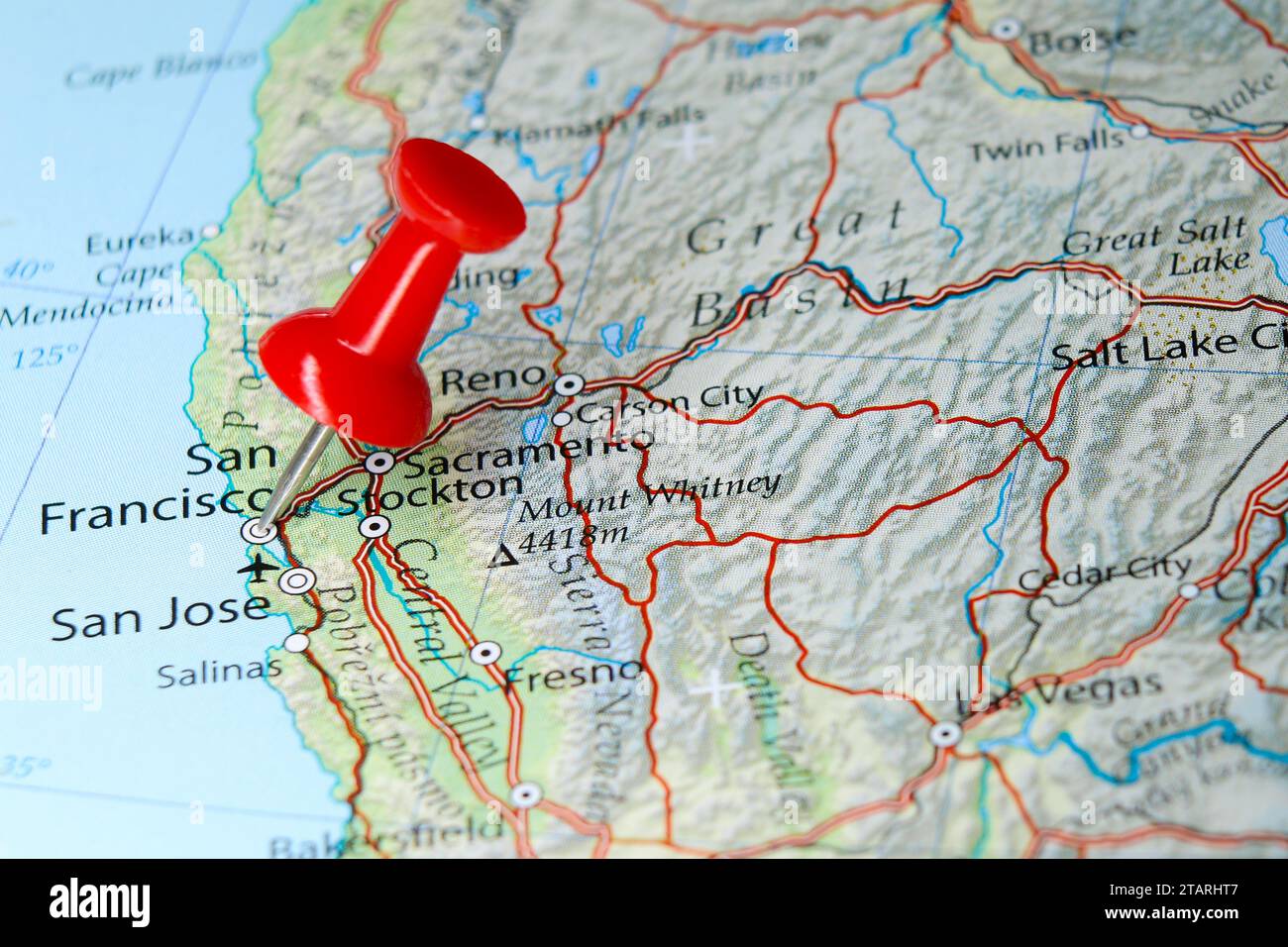 San Francisco, California pin on map Stock Photo - Alamy