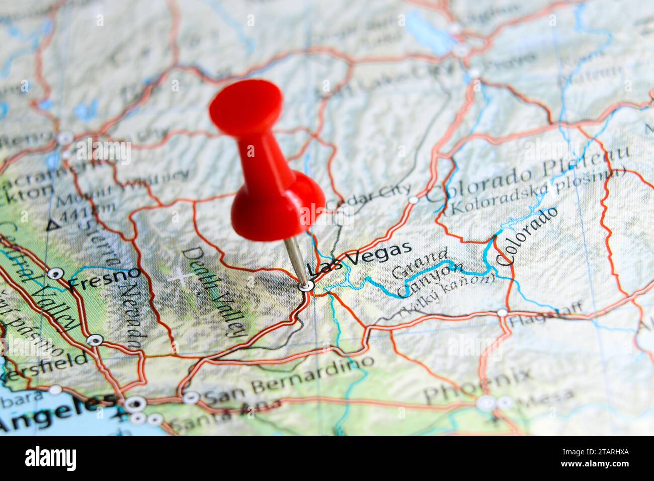 Las Vegas, Nevada pin on map Stock Photo - Alamy