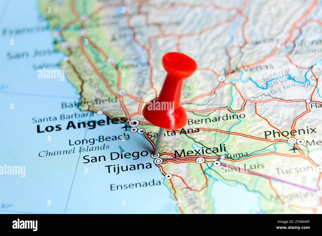 San Diego, California pin on map Stock Photo - Alamy