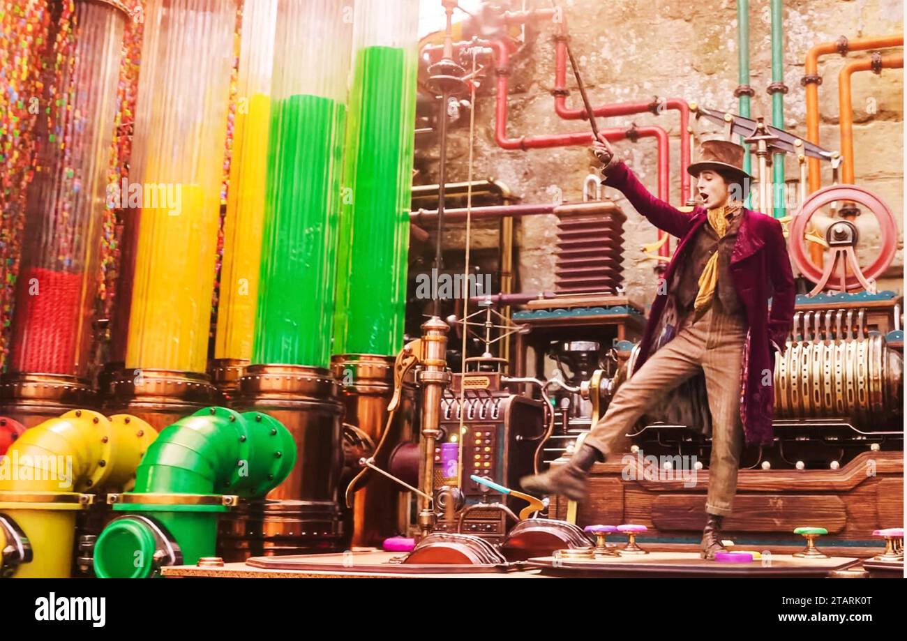 WONKA 2023 Warner Bros.Pictures film with Timothée Chalamet as Willy Wonka Stock Photo - Alamy