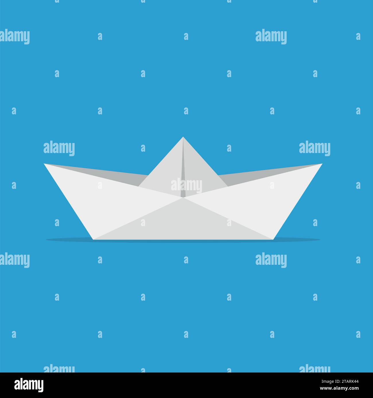 White paper boats float in Stock Vector Images - Alamy
