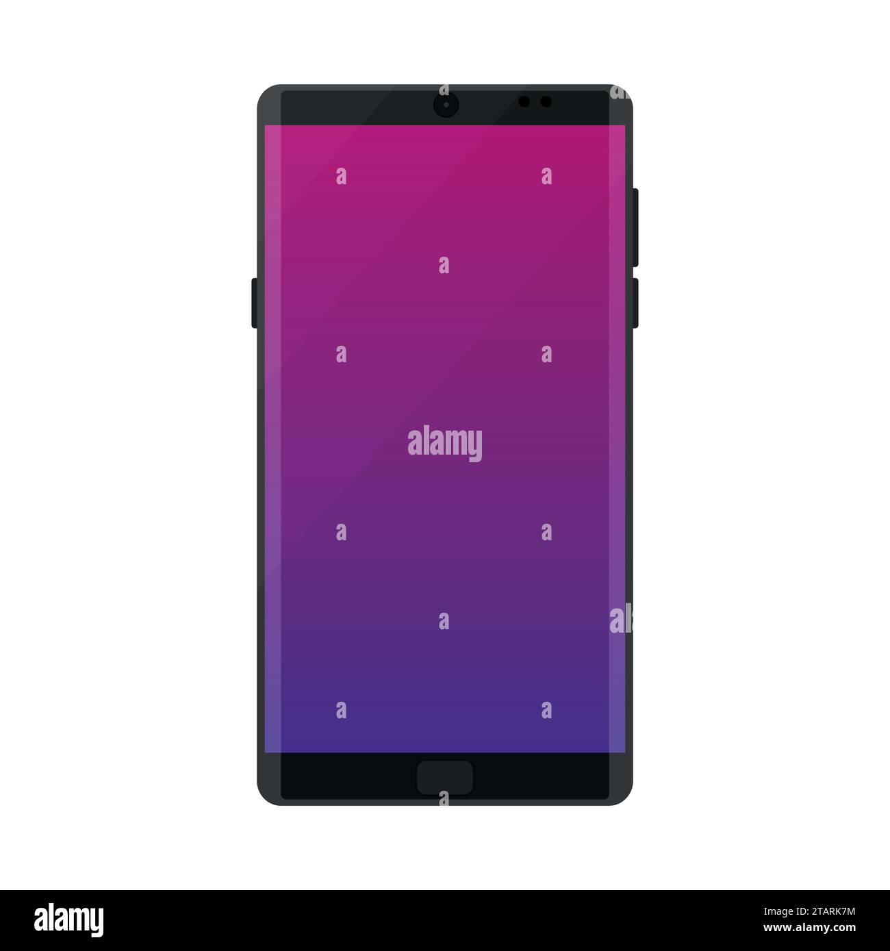 Smartphone, mobile phone with curved display. Modern gadget isolated on ...