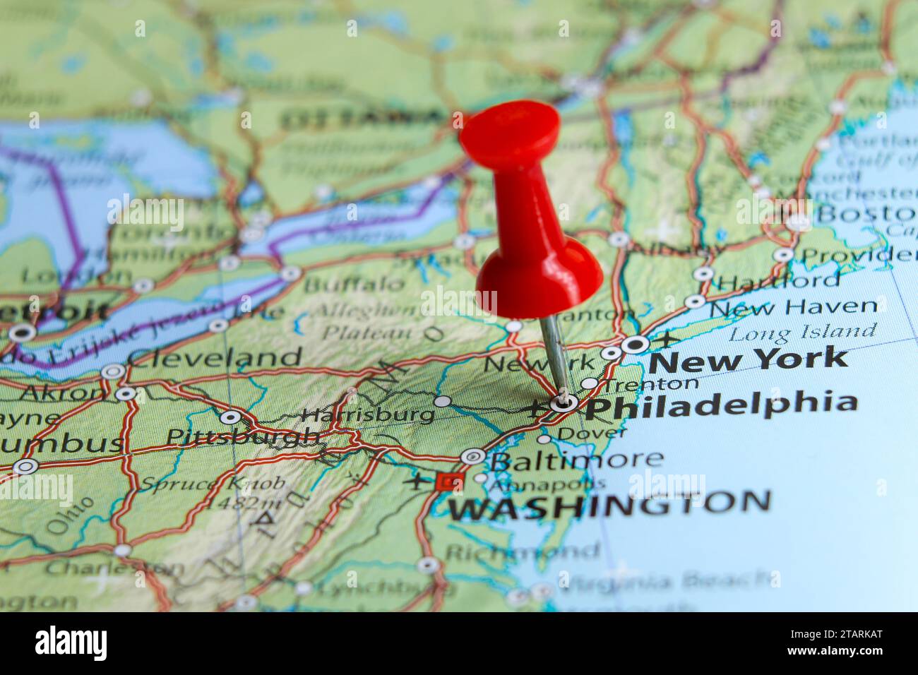 Philadelphia, Pennsylvania pin on map Stock Photo - Alamy