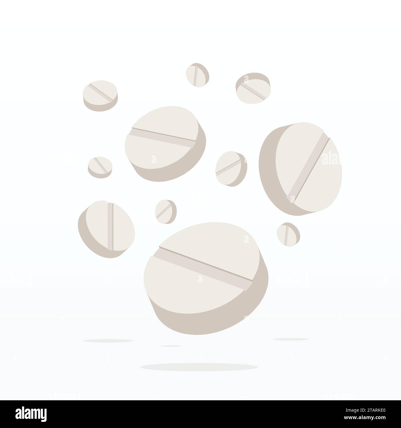 Falling Drugs or Pills, Medicine on white background. Vector ...