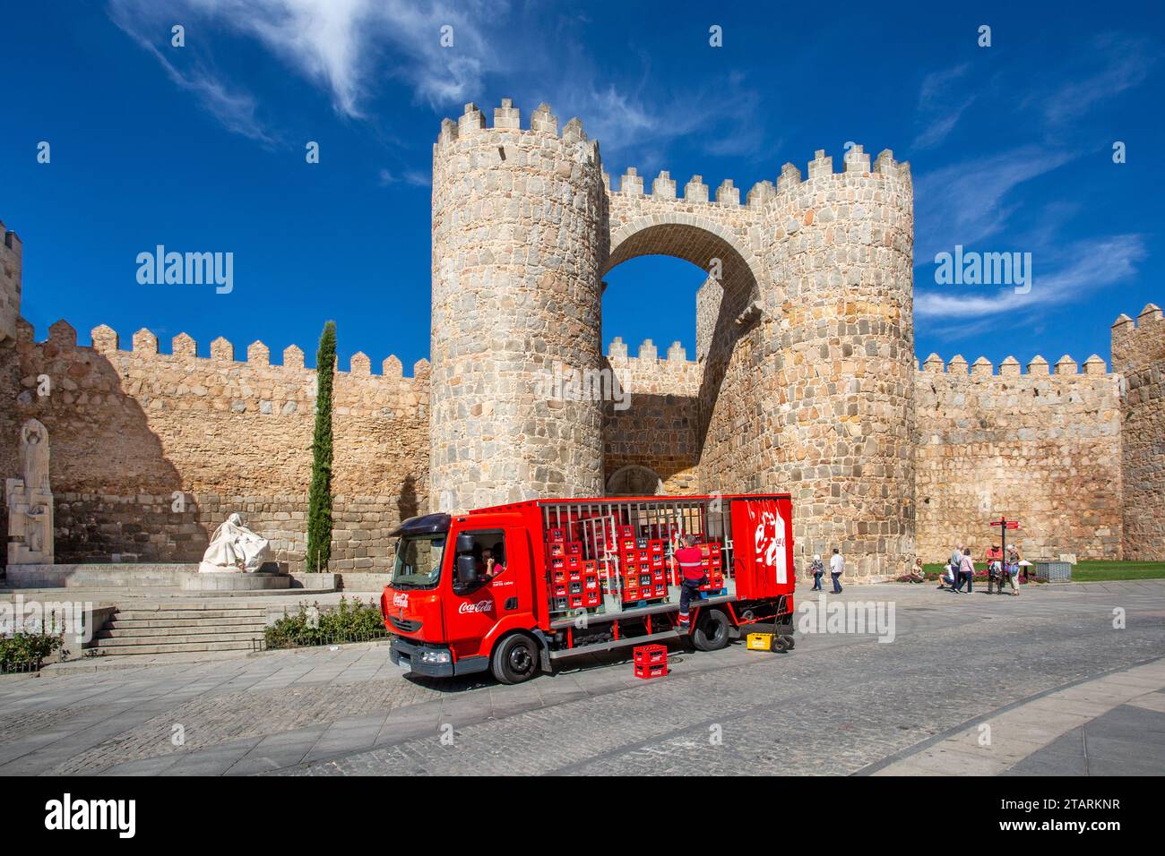 Coca Cola wagon making deliveries by the ramparts and fortifications in ...