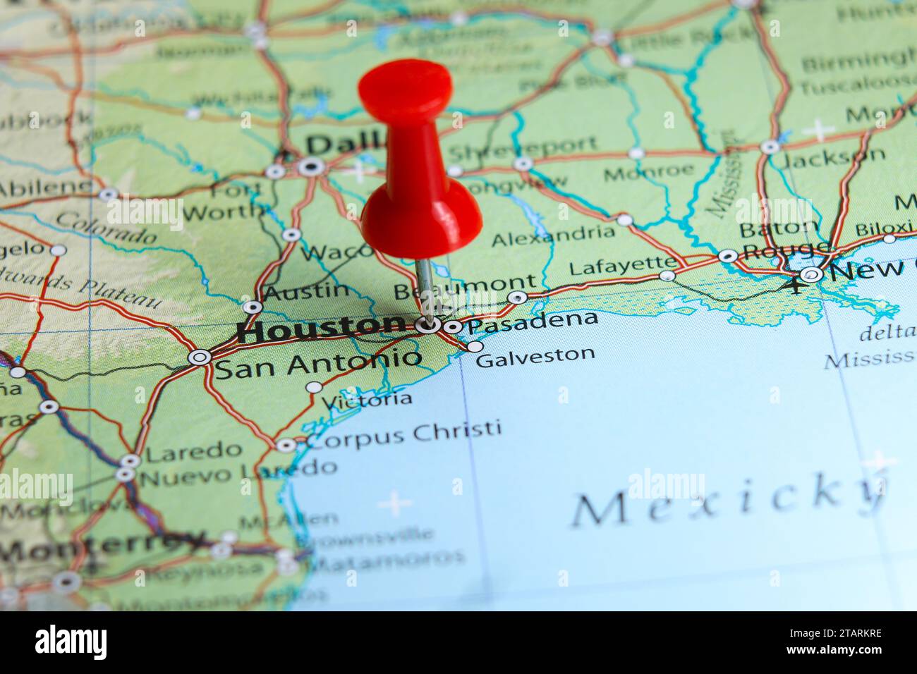 Close up map houston texas hi-res stock photography and images - Alamy