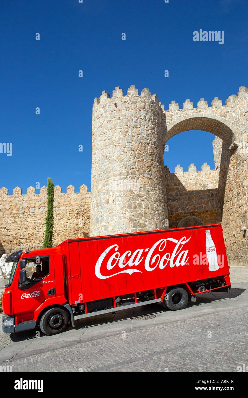 Coca Cola wagon making deliveries by the ramparts and fortifications in ...