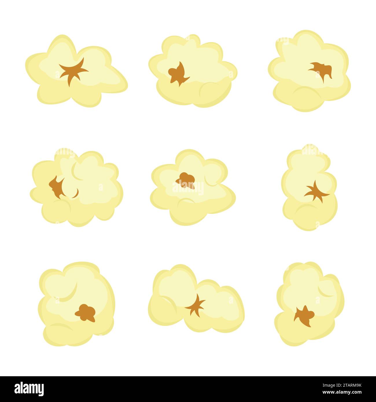 Set of popcorn elements isolated on white background. Food cinema movie ...