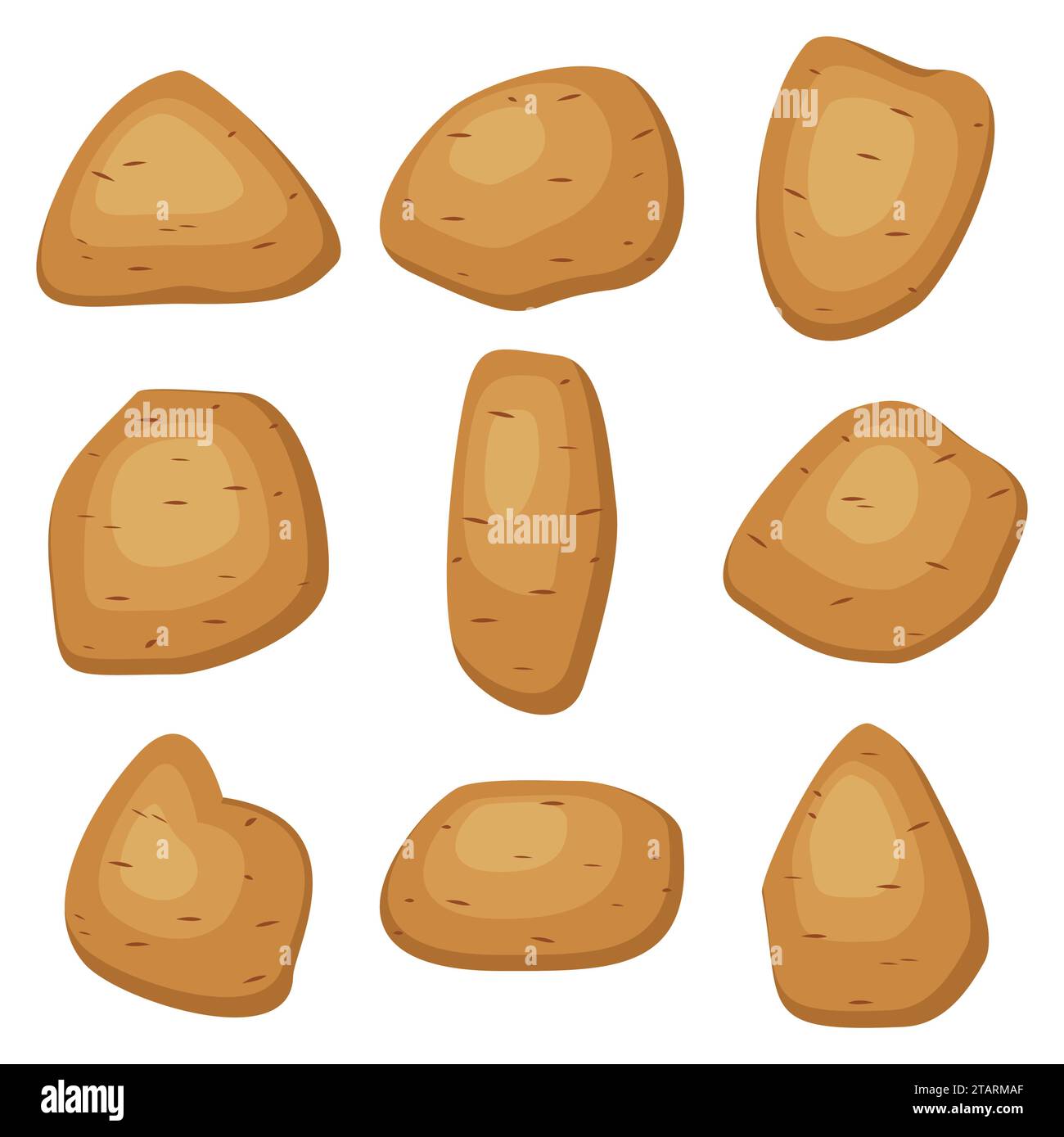 Vector potatoes set isolated on white background. Potatoes different ...