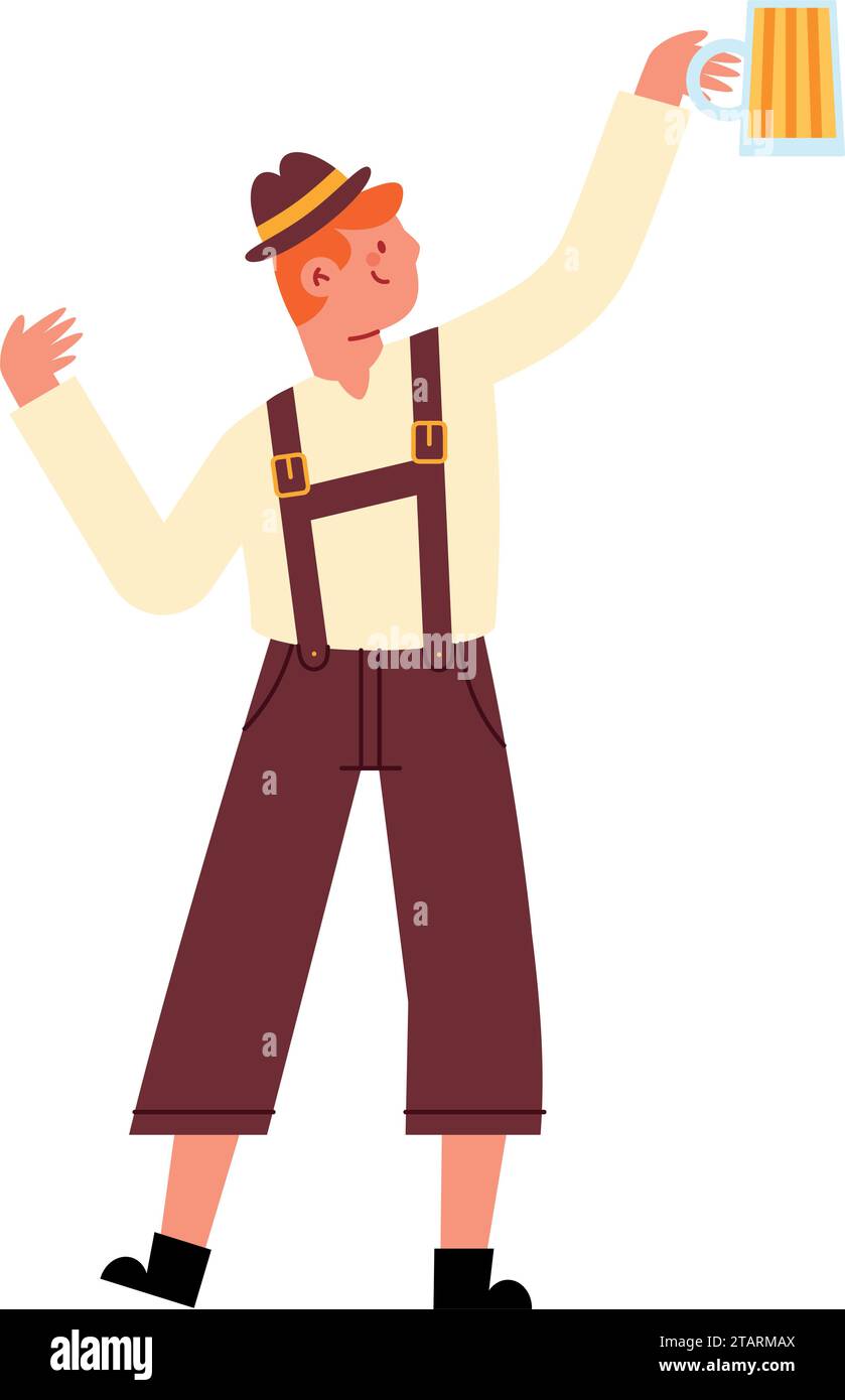 germany man with lederhosen vector isolated Stock Vector Image & Art ...