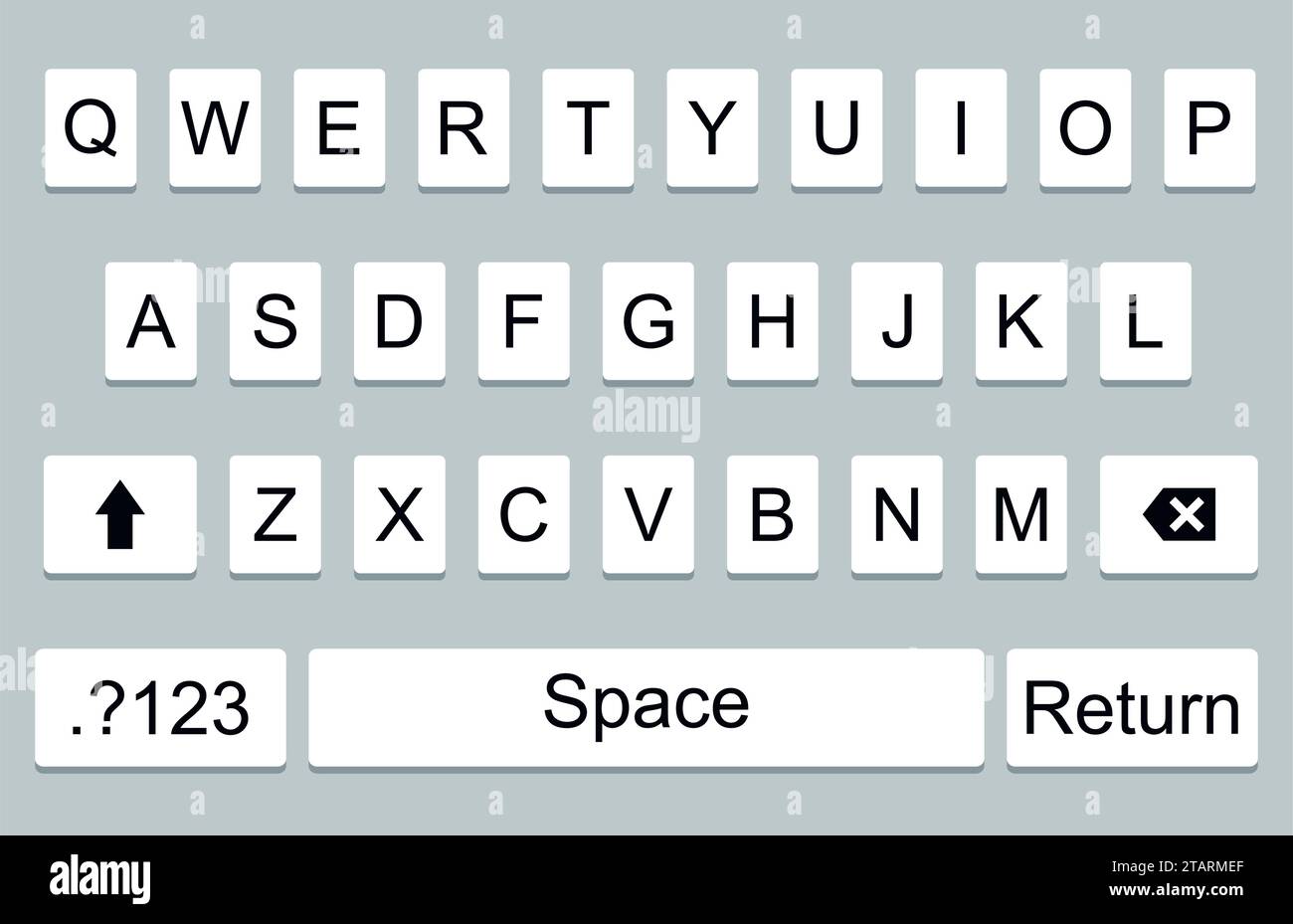 Keyboard of smartphone alphabet buttons. Qwerty Vector illustration ...