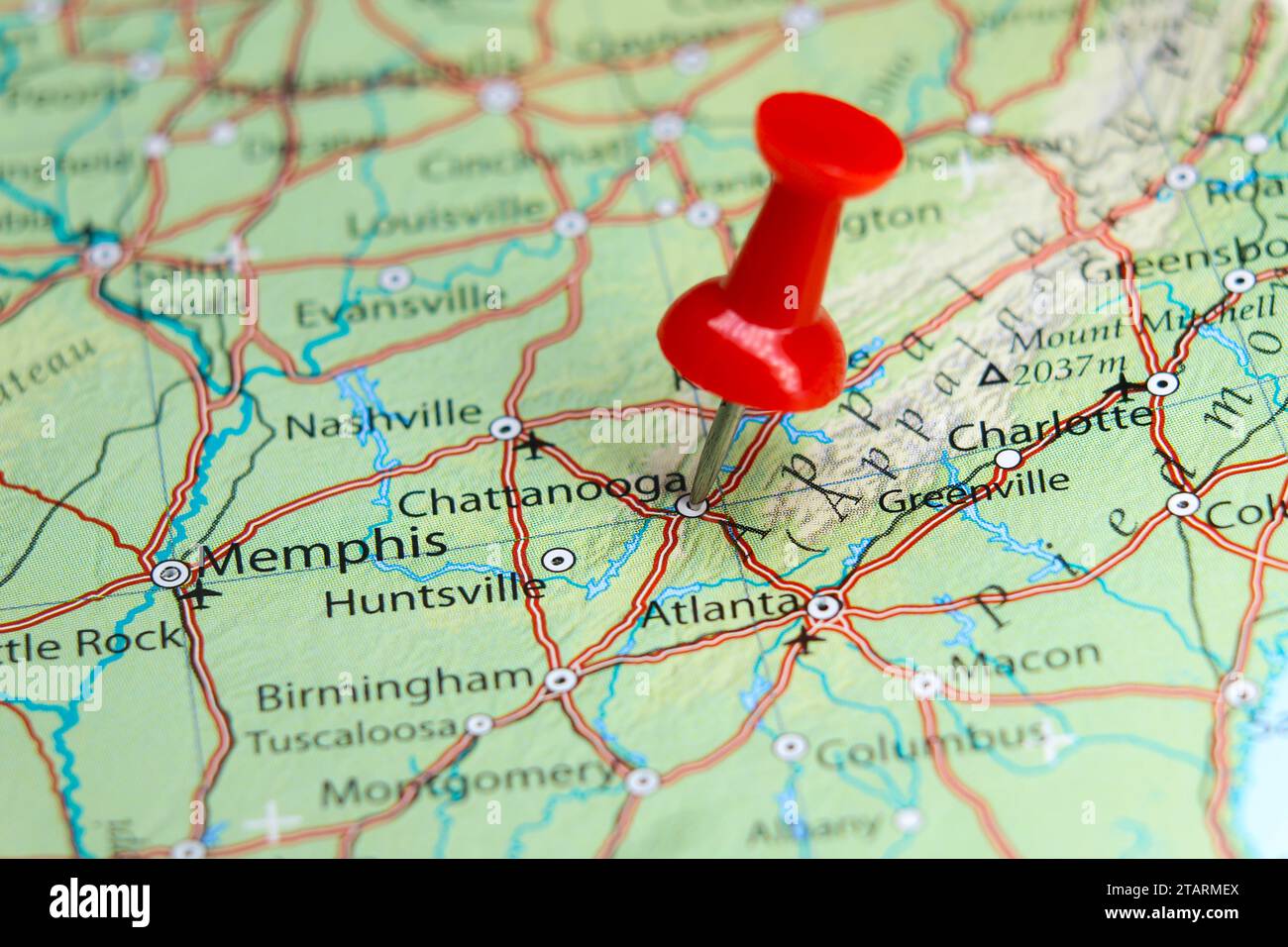 Map of chattanooga hi-res stock photography and images - Alamy