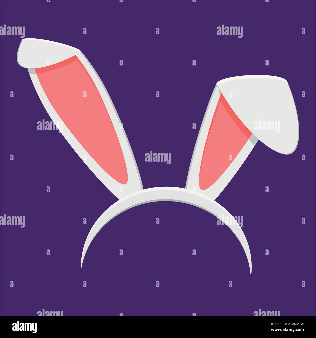 Easter bunny ears mask isolated on background. Rabbit ear spring hat in ...